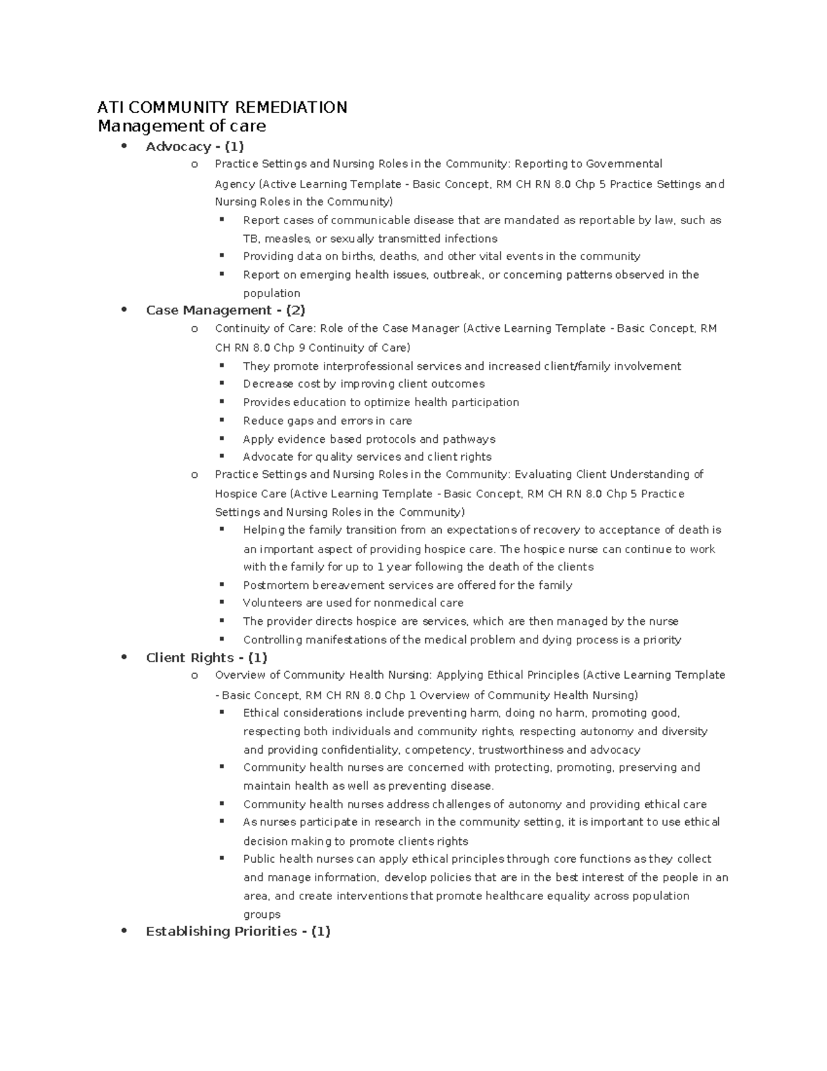 ATI Community Remediation - ATI COMMUNITY REMEDIATION Management of ...