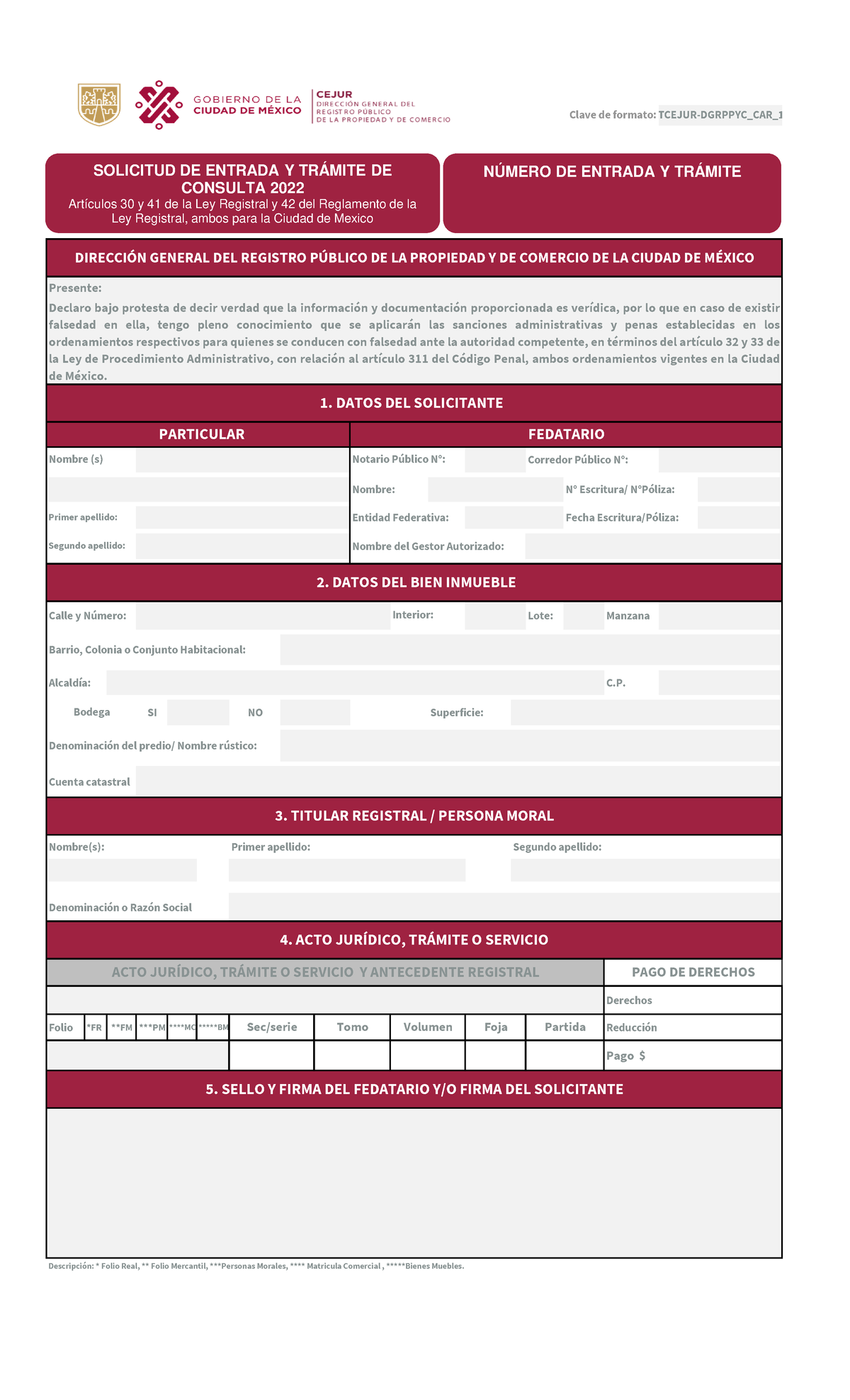 Formato Consulta 2022 - Formas - Corredor P ̇blico N∞: Nombre: N∞ ...