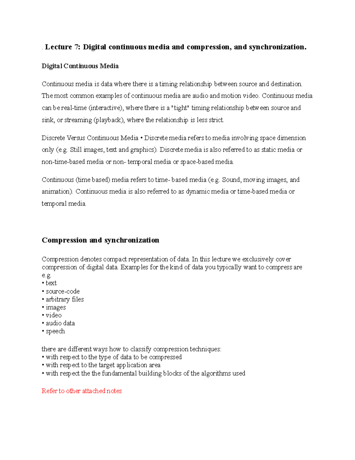 Lecture 7 Digital Continous media - . Lecture 7: Digital continuous ...