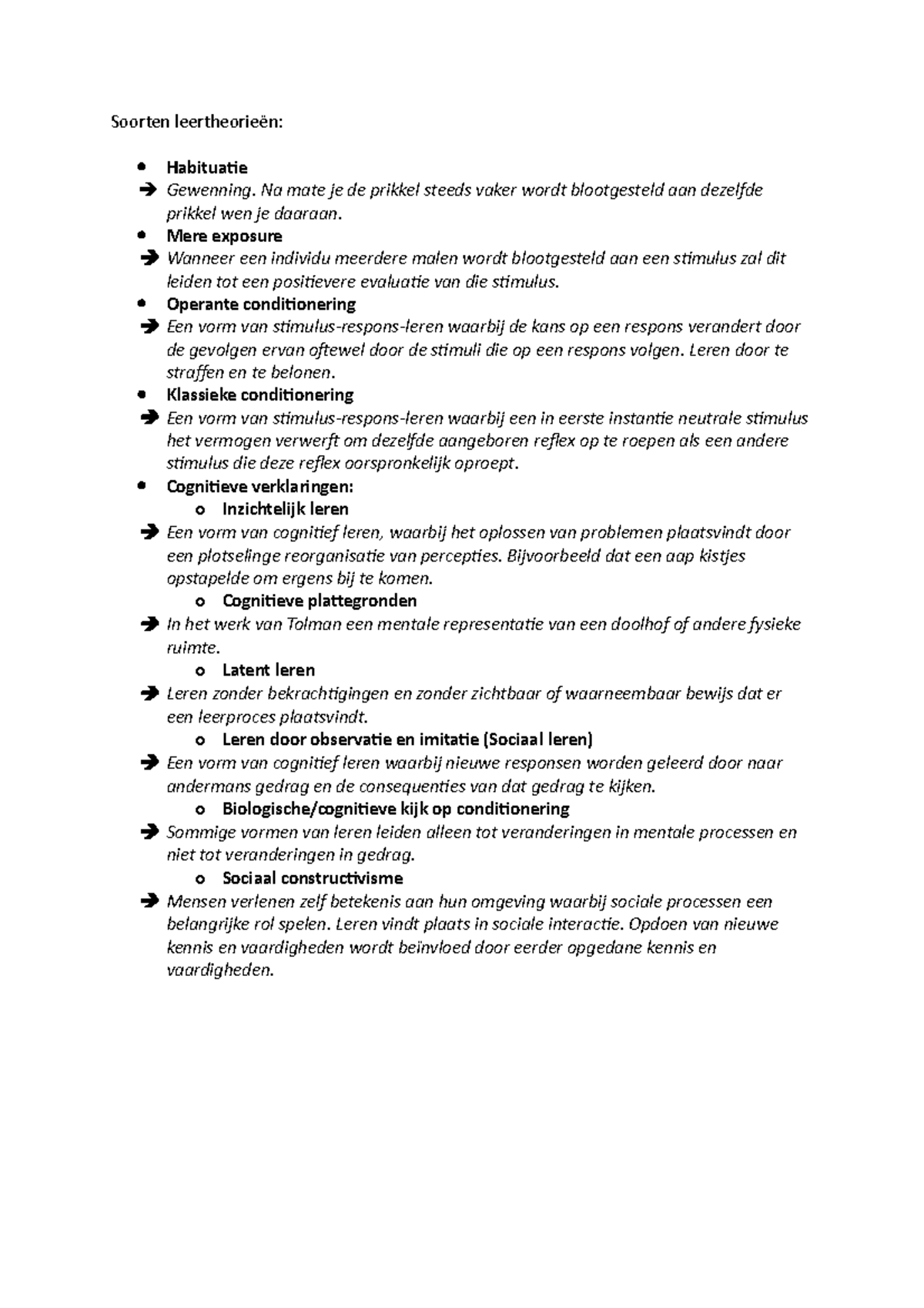 Soorten leertheorieën uit psychologie een inleiding - Soorten ...