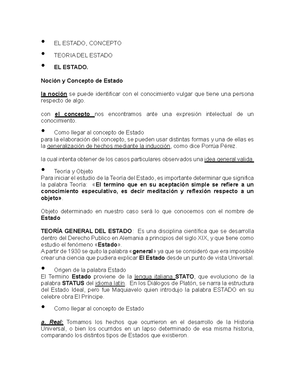 Resumen 1er. parcial CHLM - EL ESTADO, CONCEPTO TEORIA DEL ESTADO EL ...