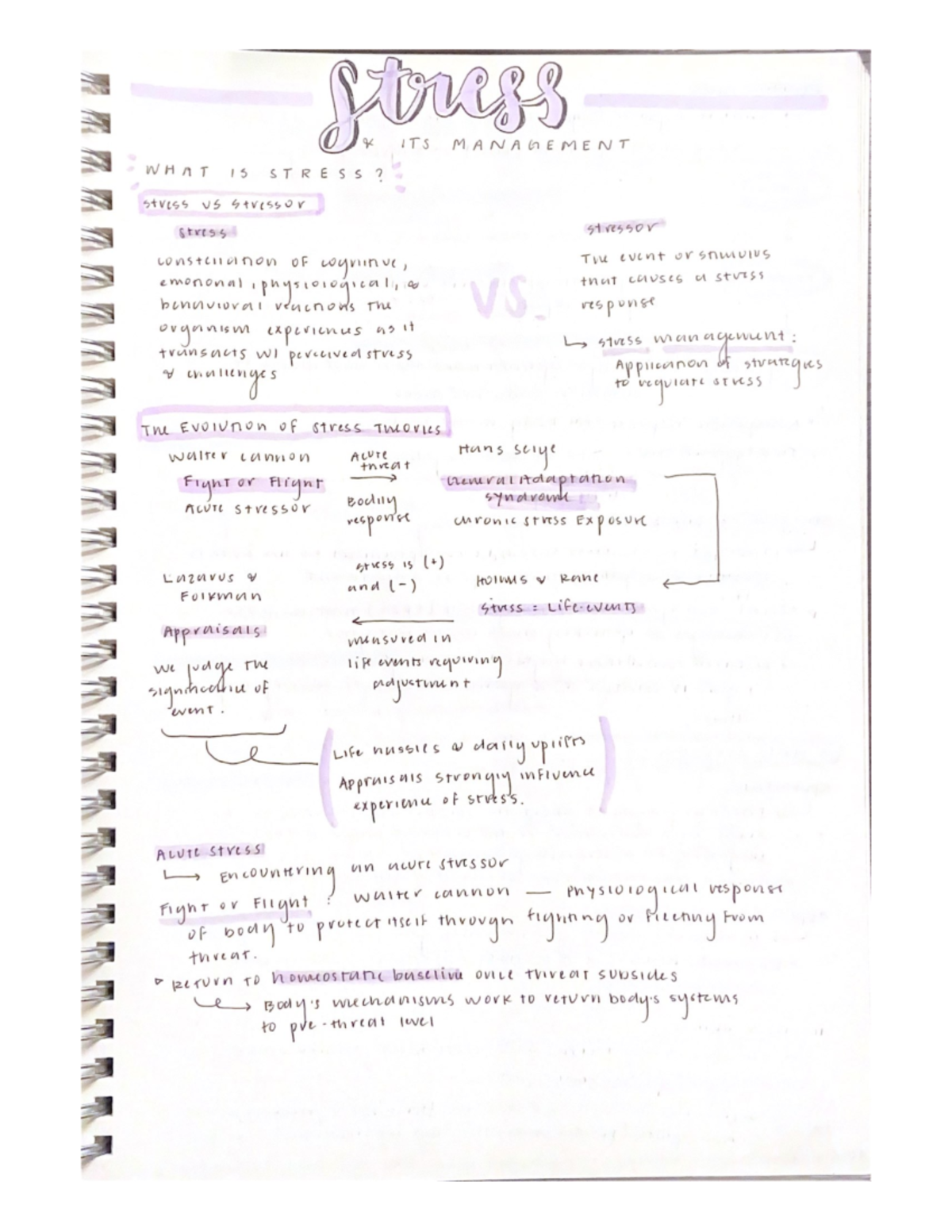 Stress Ch 1 lecture - PSYC 308 - Studocu