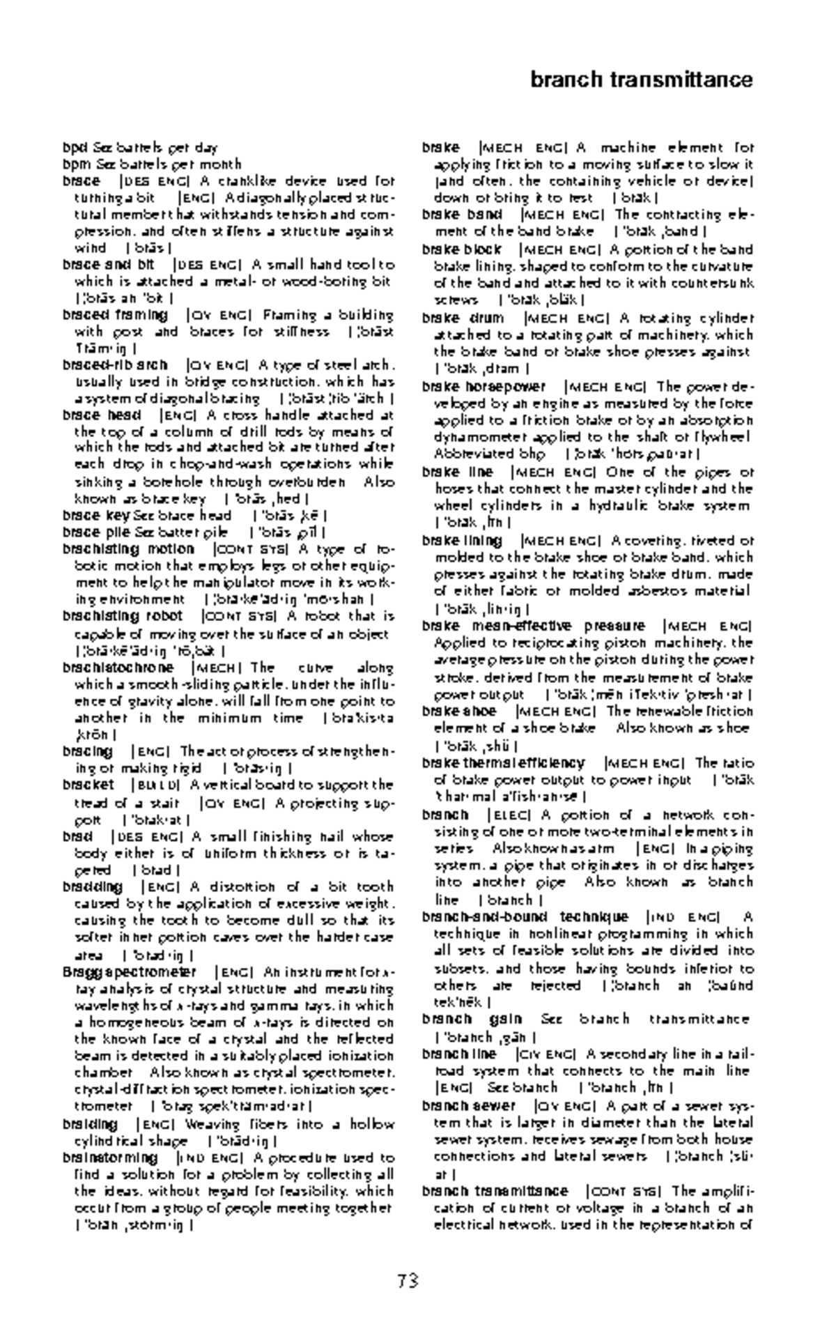 Dictionary of Engineering B7 - branch transmittance bpd See barrels per ...