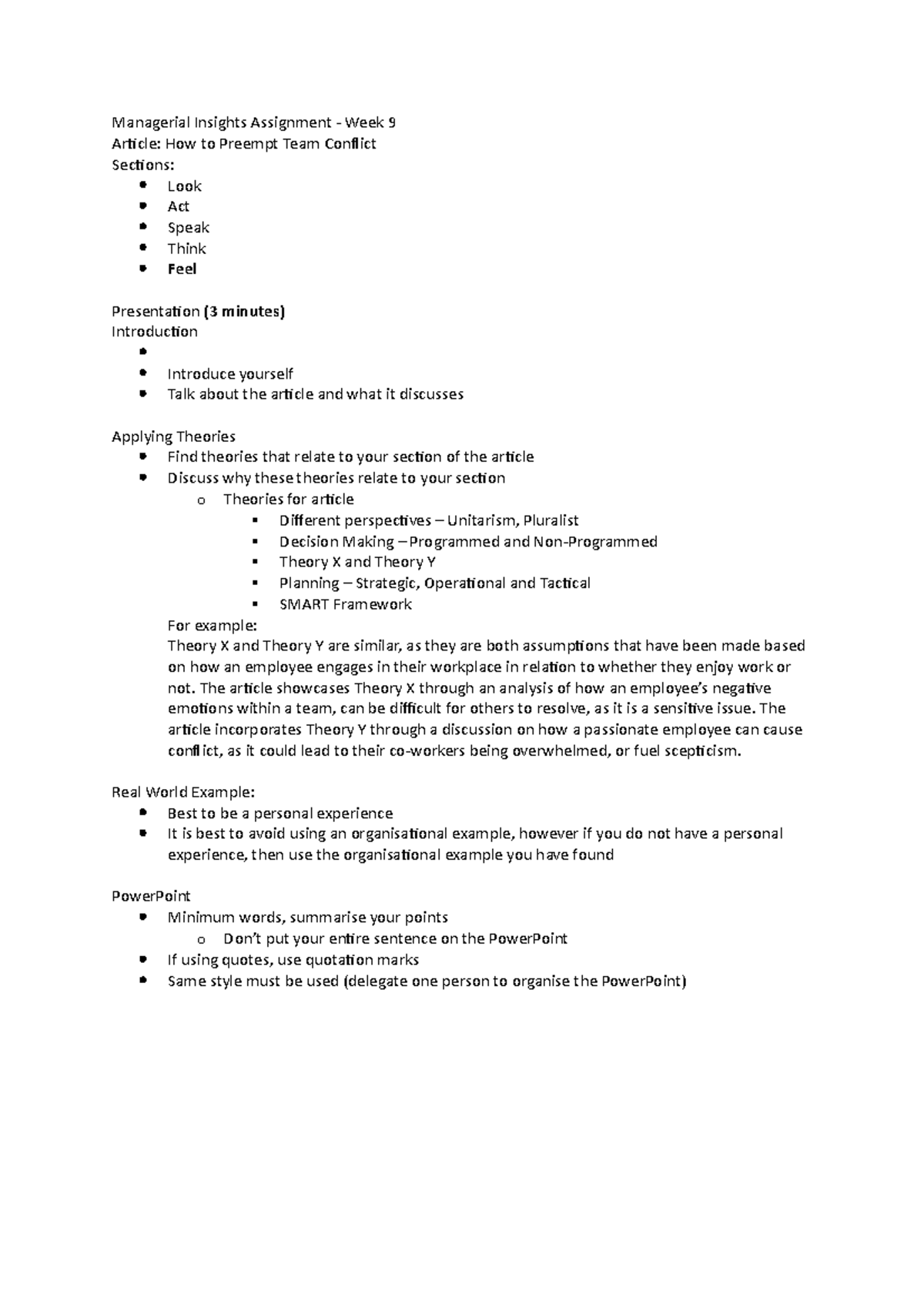 Managerial Insight Plan - Managerial Insights Assignment - Week 9 ...