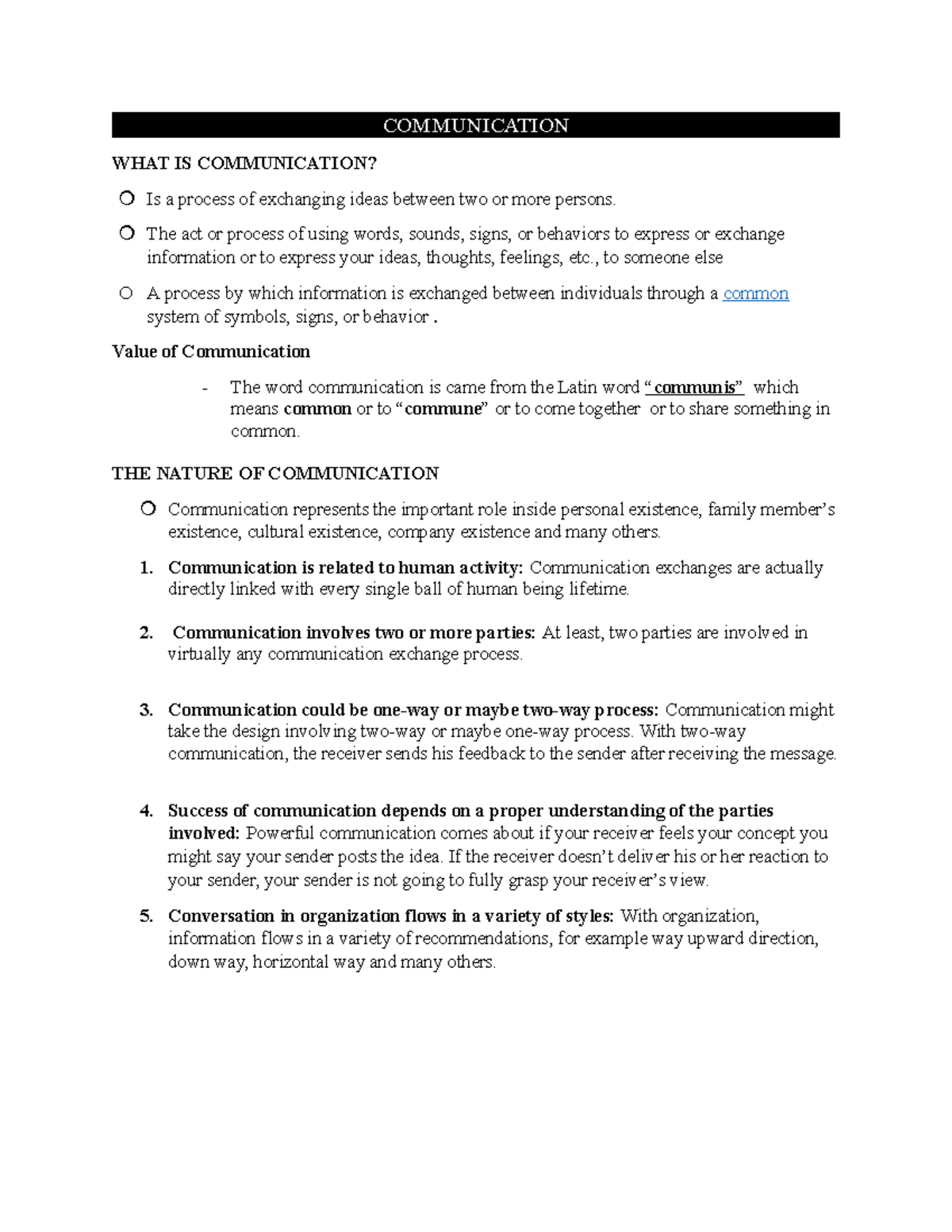 PURC 111 Preliminary Reviewer - COMMUNICATION WHAT IS COMMUNICATION? Is ...
