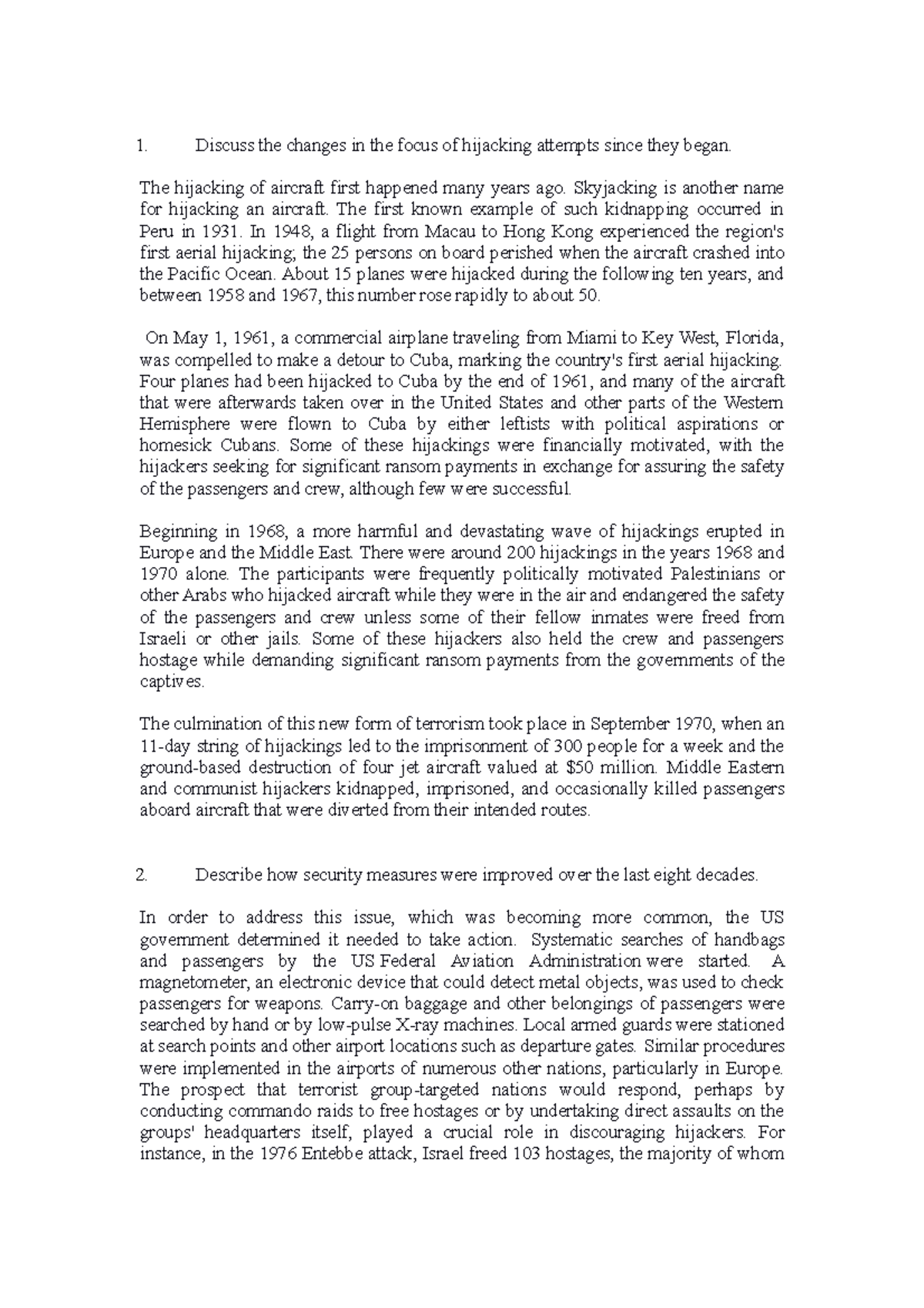 Hijack - FWEFWE - Discuss the changes in the focus of hijacking ...