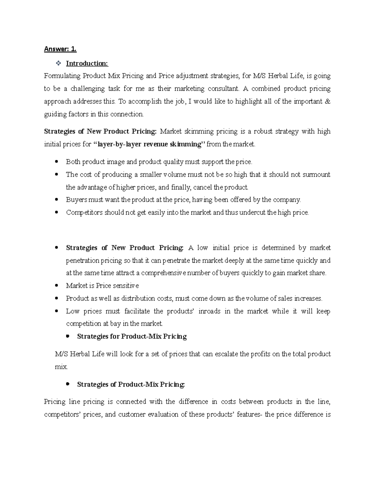 Marketing-Management Asignement wrong to right pending - Answer: 1 ...