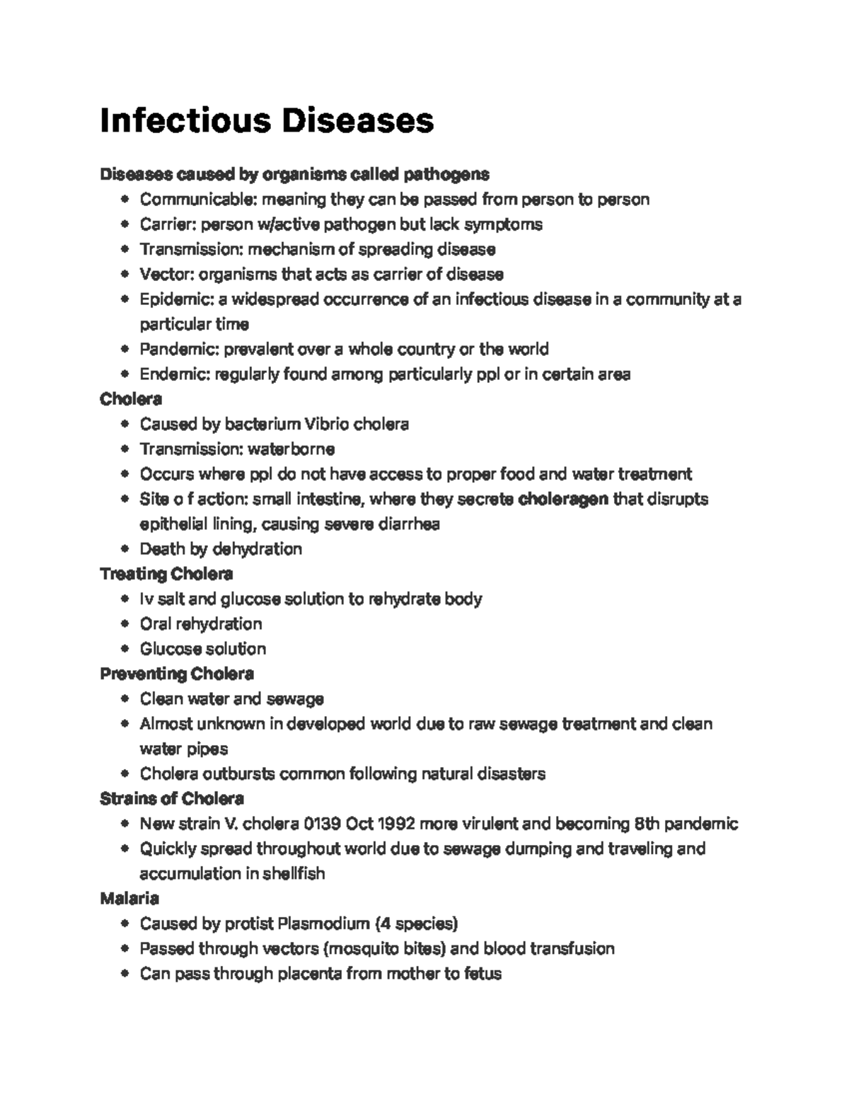 Infectious Diseases - I n fe c t i o u s D i s e a s e s Diseases ...