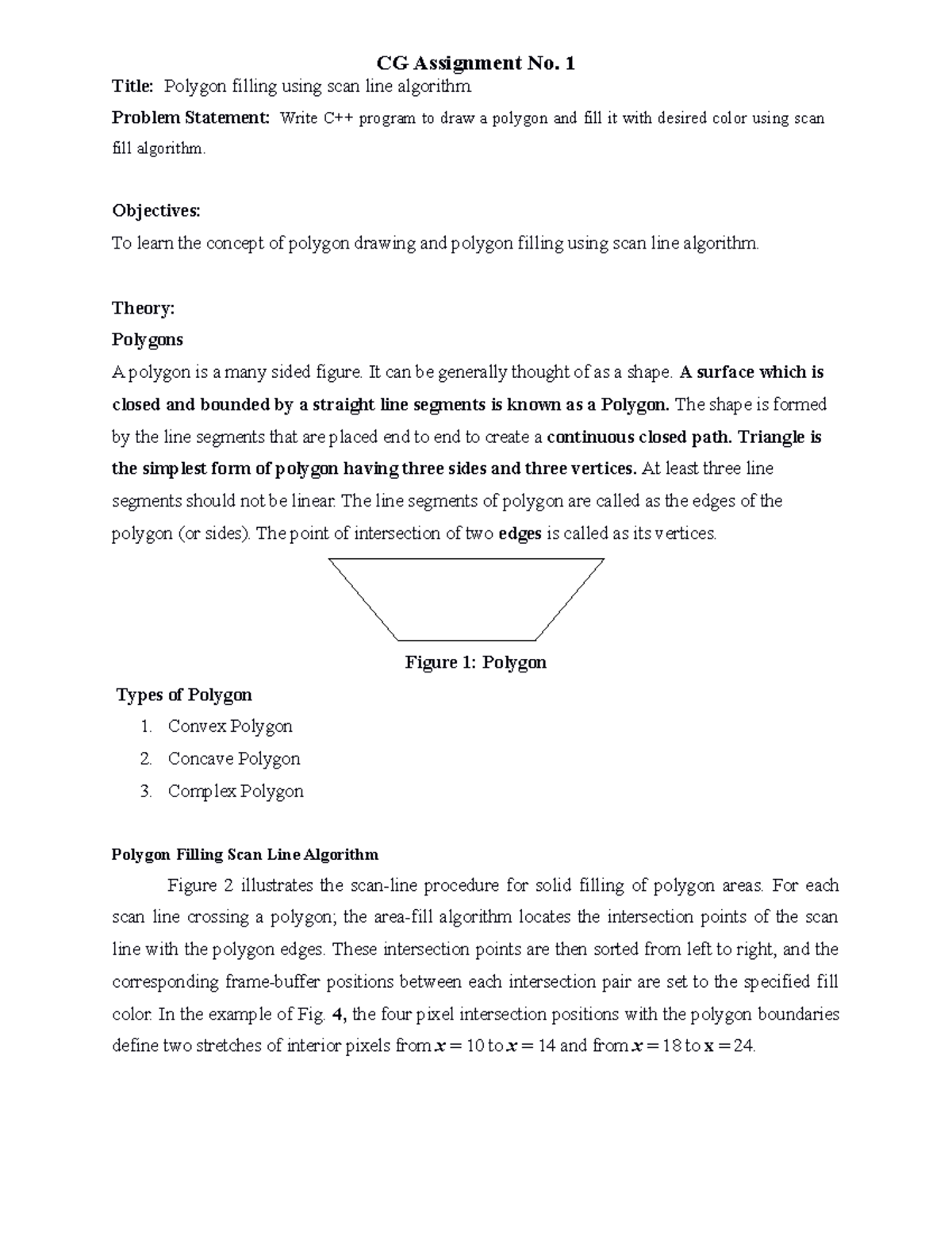 CG Assignment 1 - STUDY MATERIAL FOR OOP AND CG - CG Assignment No. 1 Title: Polygon filling ...