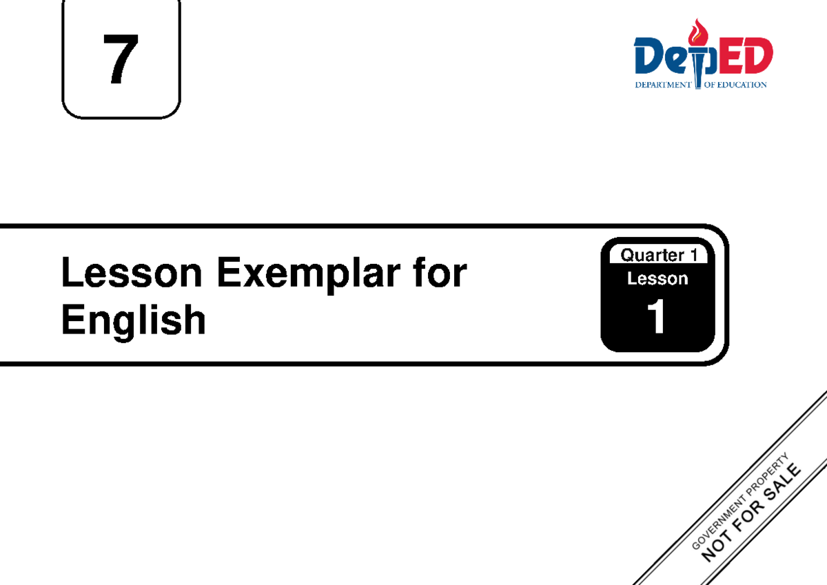 Q1 LE English 7 Lesson 1 Week 1 - 7 Lesson Exemplar for English Lesson ...