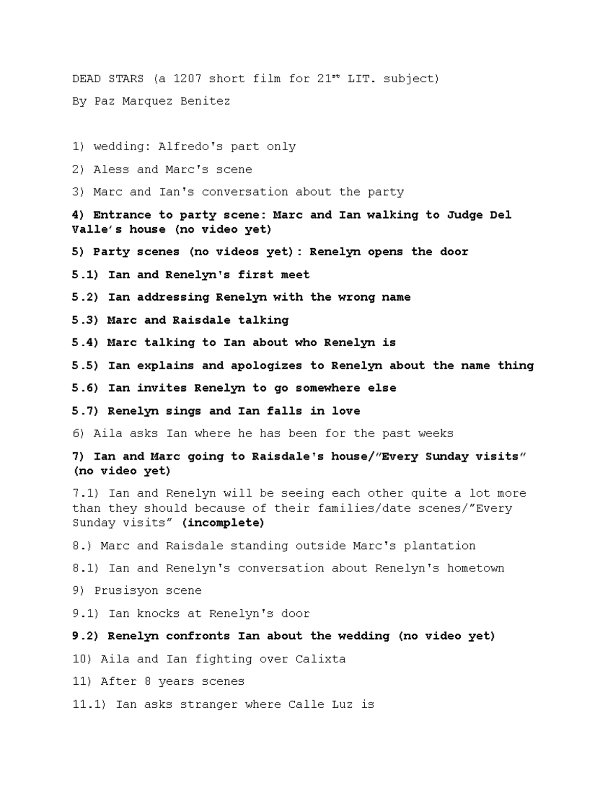 Scenes-in-order - enenen - DEAD STARS (a 1207 short film for 21st LIT ...