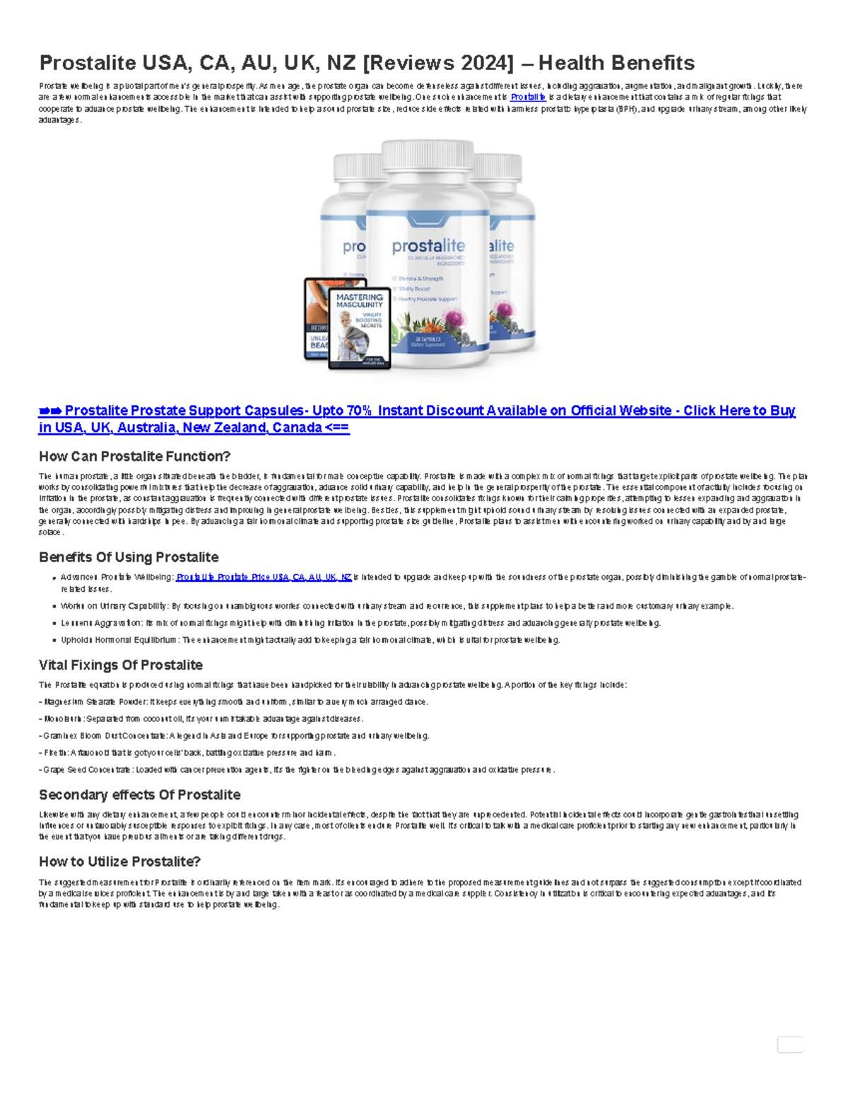 Prostalite USA, CA, AU, UK, NZ [Reviews 2024] – Health Benefits ...