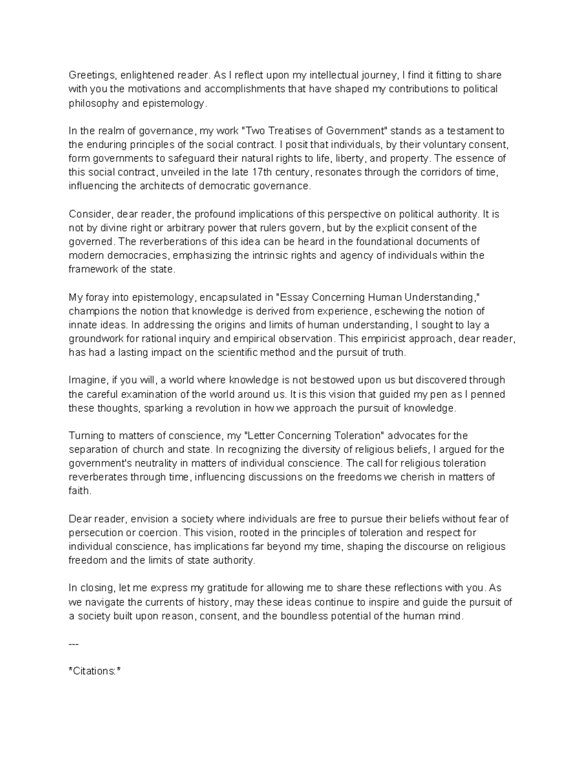 Untitled document - history essay - Greetings, enlightened reader. As I ...