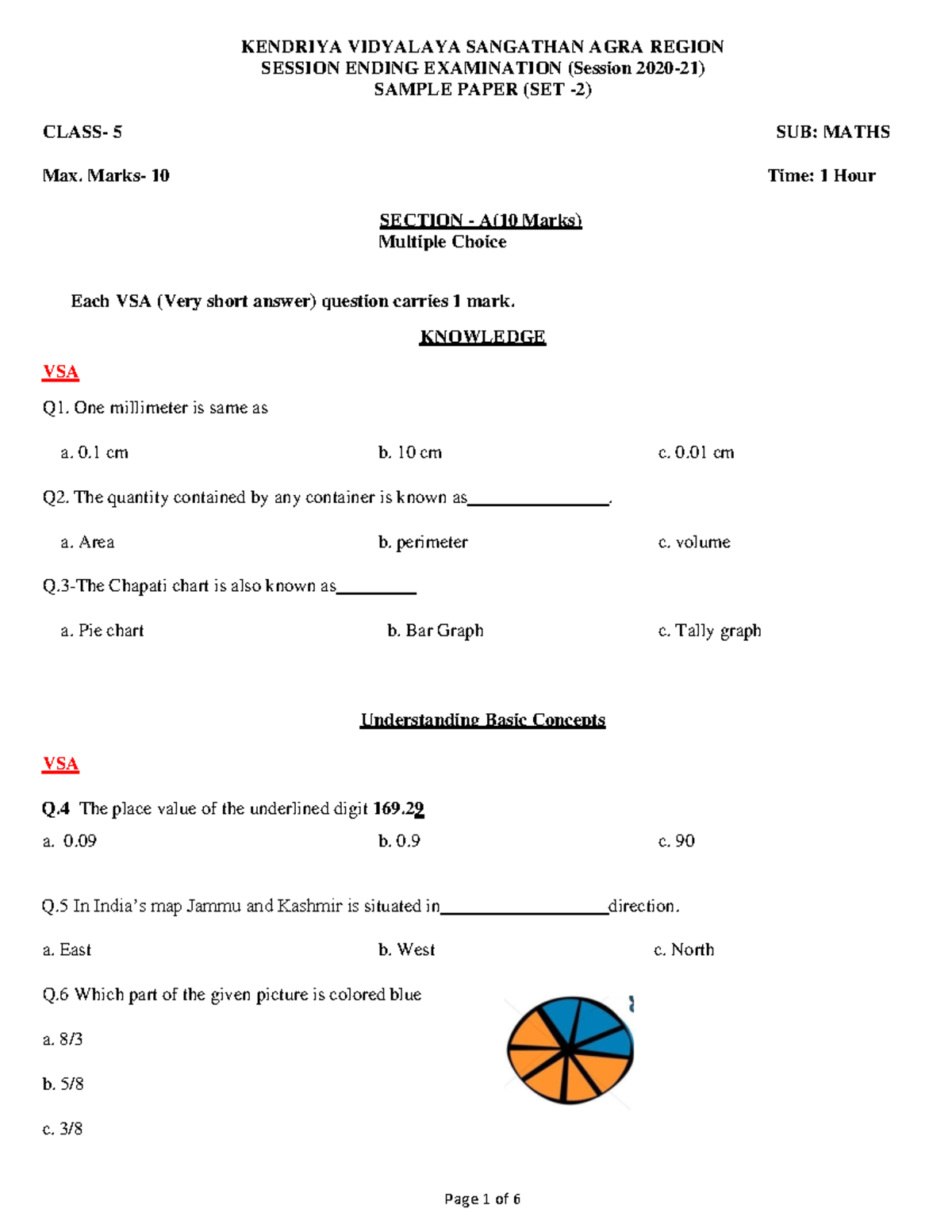 Class-5th Math SET-II - KENDRIYA VIDYALAYA SANGATHAN AGRA REGION ...