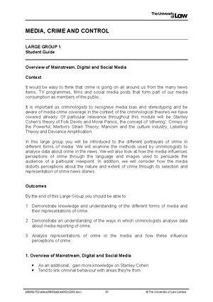 U3 - Theoretical approaches to media and crime (Student Guide) - MEDIA ...