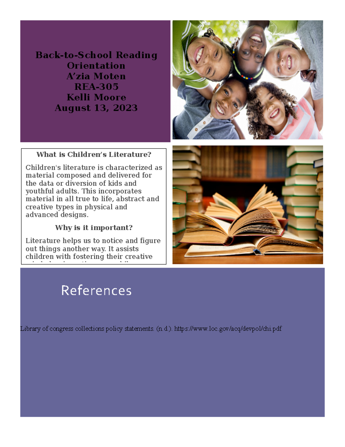 REA-305 Back to School Reading Orientation - Back-to-School Reading ...
