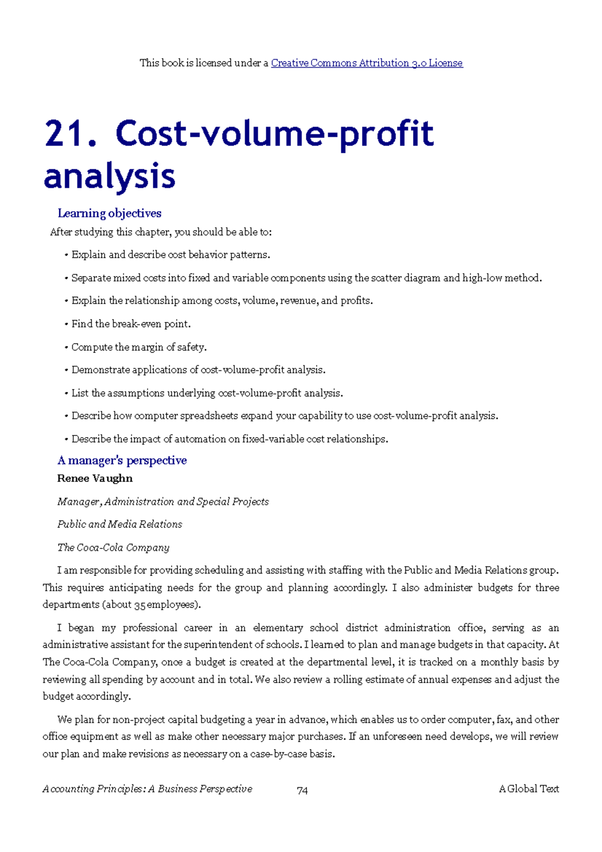 21 - Cost-Volume-profit analysis - This book is licensed under a ...