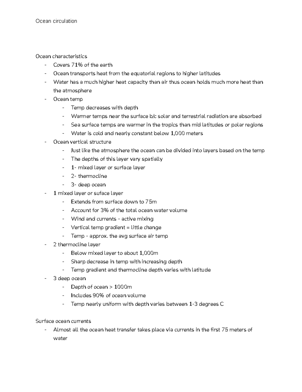 GEOG 2 28-2 23 - Geography 101 lecture notes chapter 2. - Ocean ...