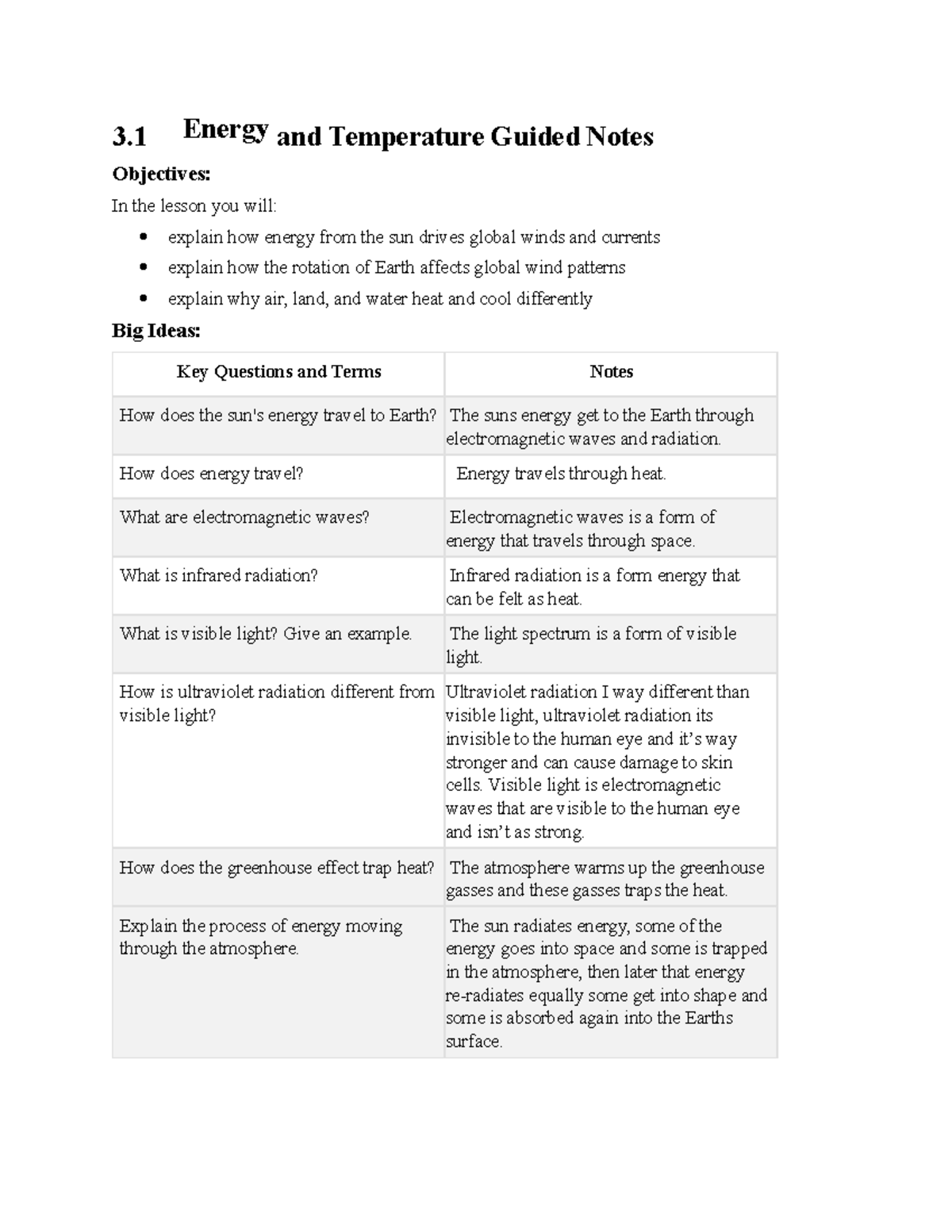 03 01 notes - assignment - 3 Energy and Temperature Guided Notes ...