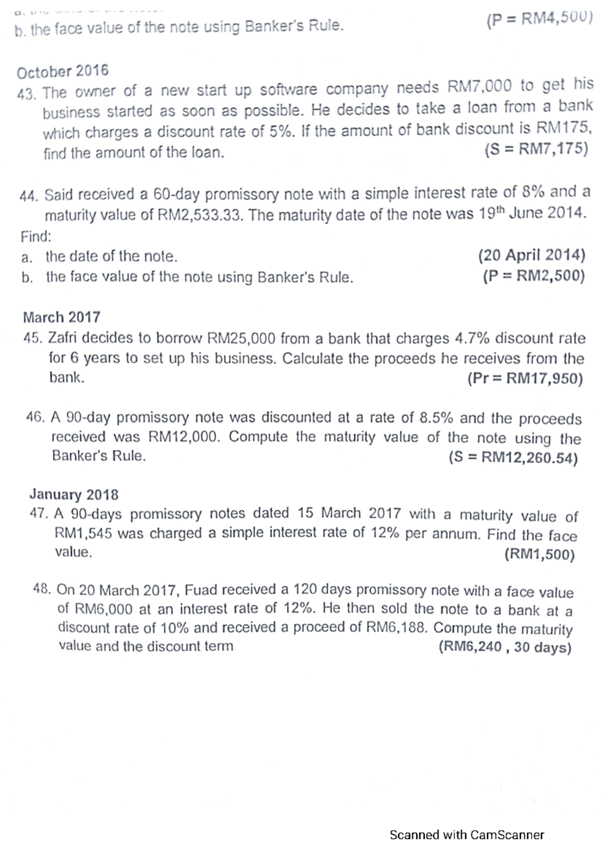 1.1 promissory notes and bank discount - Business in Mathematics - Studocu