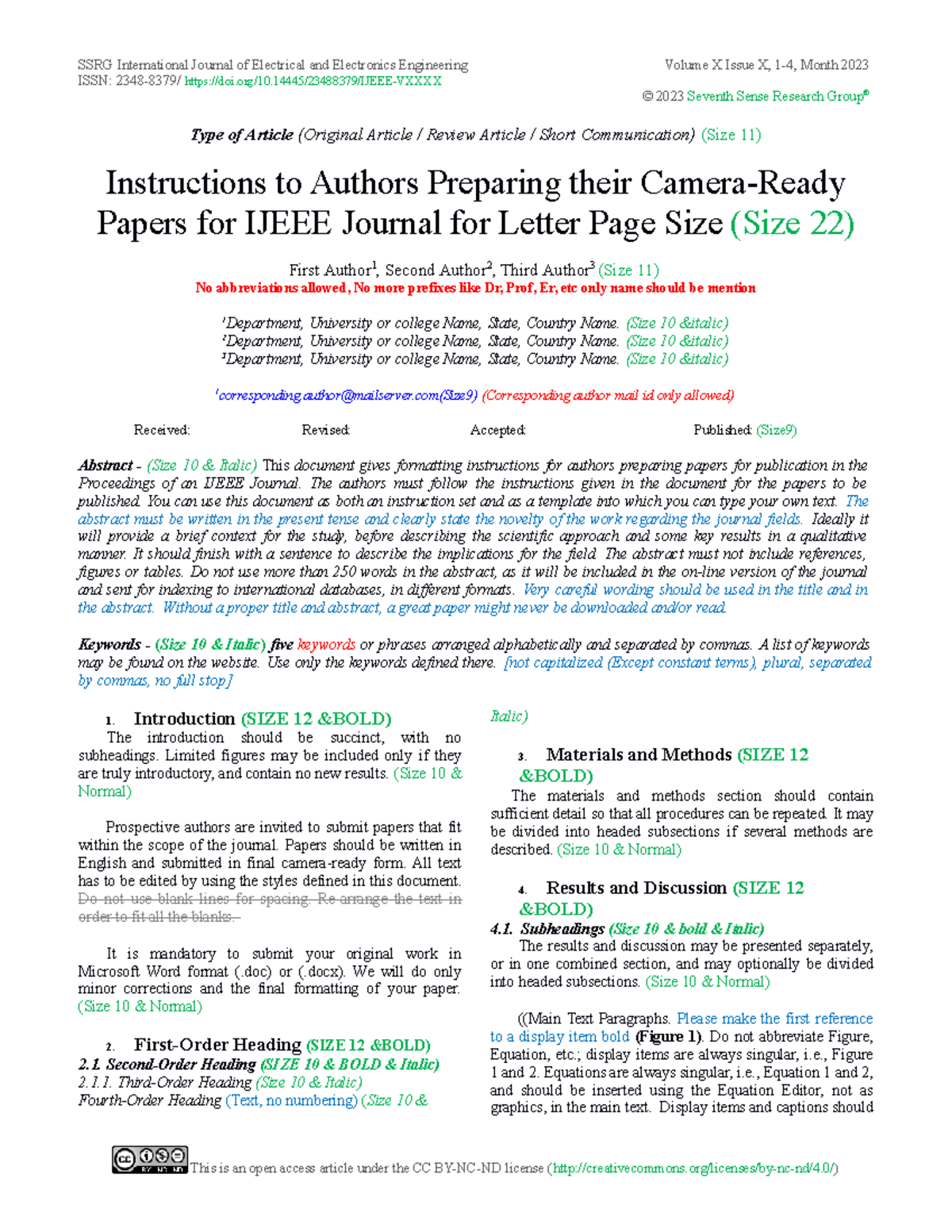Ijeee-Paper Format - N/A - SSRG International Journal of Electrical and ...