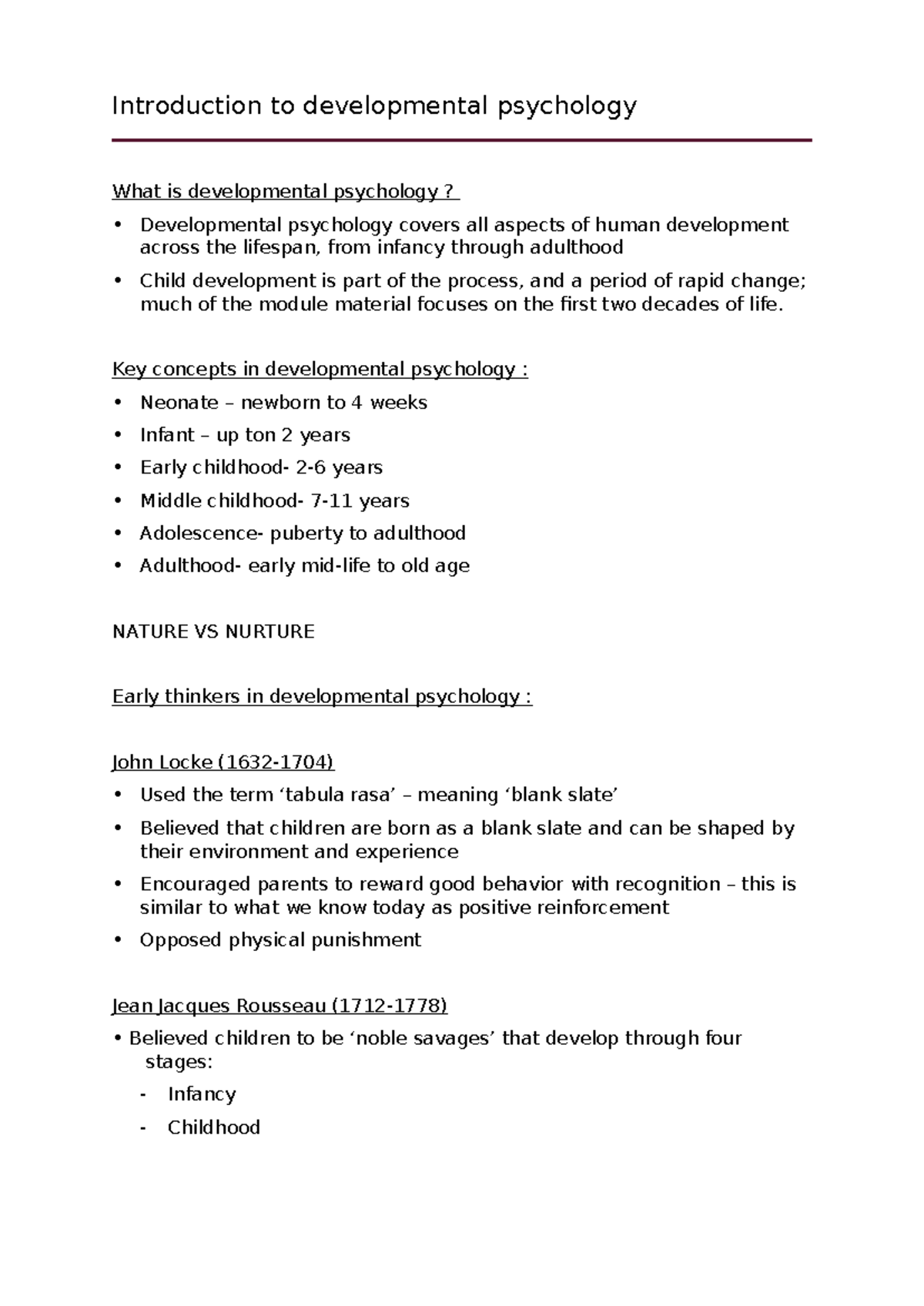 Introduction to developmental psychology - Key concepts in ...