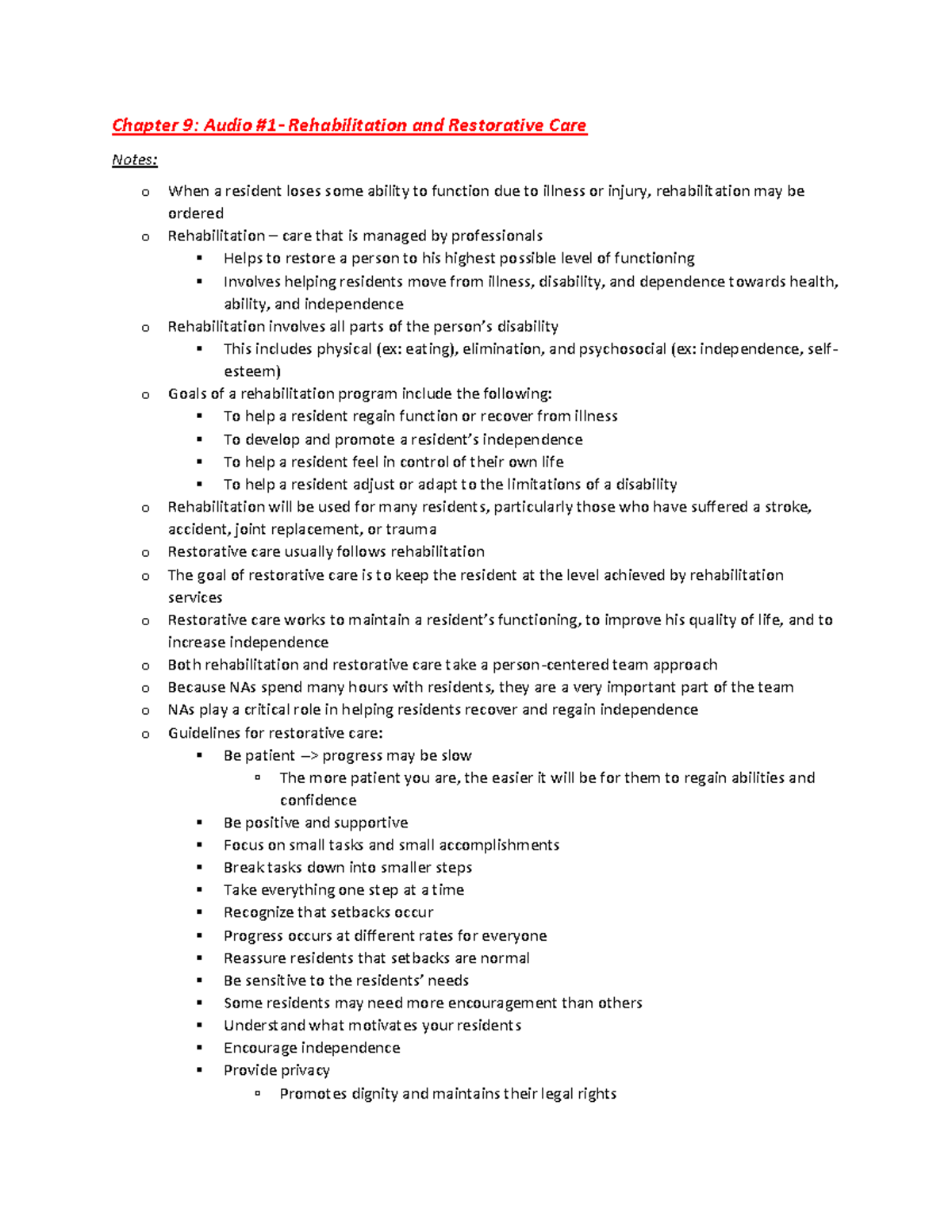 CNA Chap 9 Audio 1-4 - Lecture notes 1-4 - Chapter 9: Audio #1 ...