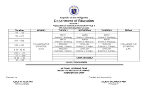 NLC- Accomplishment- Report - Matatag Elementary School Department of ...