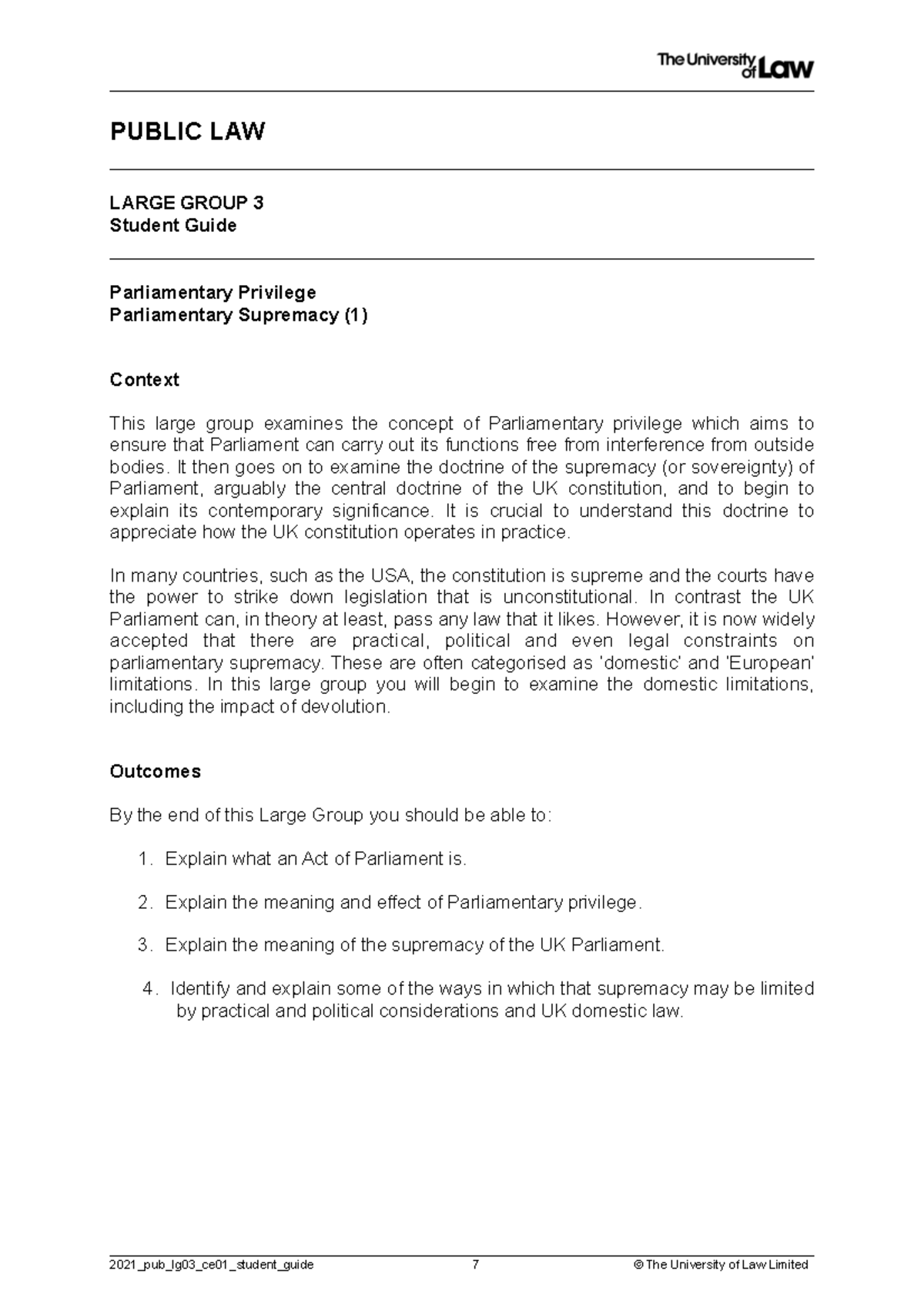 Unit 3 - Study Guide - lecture notes - PUBLIC LAW LARGE GROUP 3 Student ...