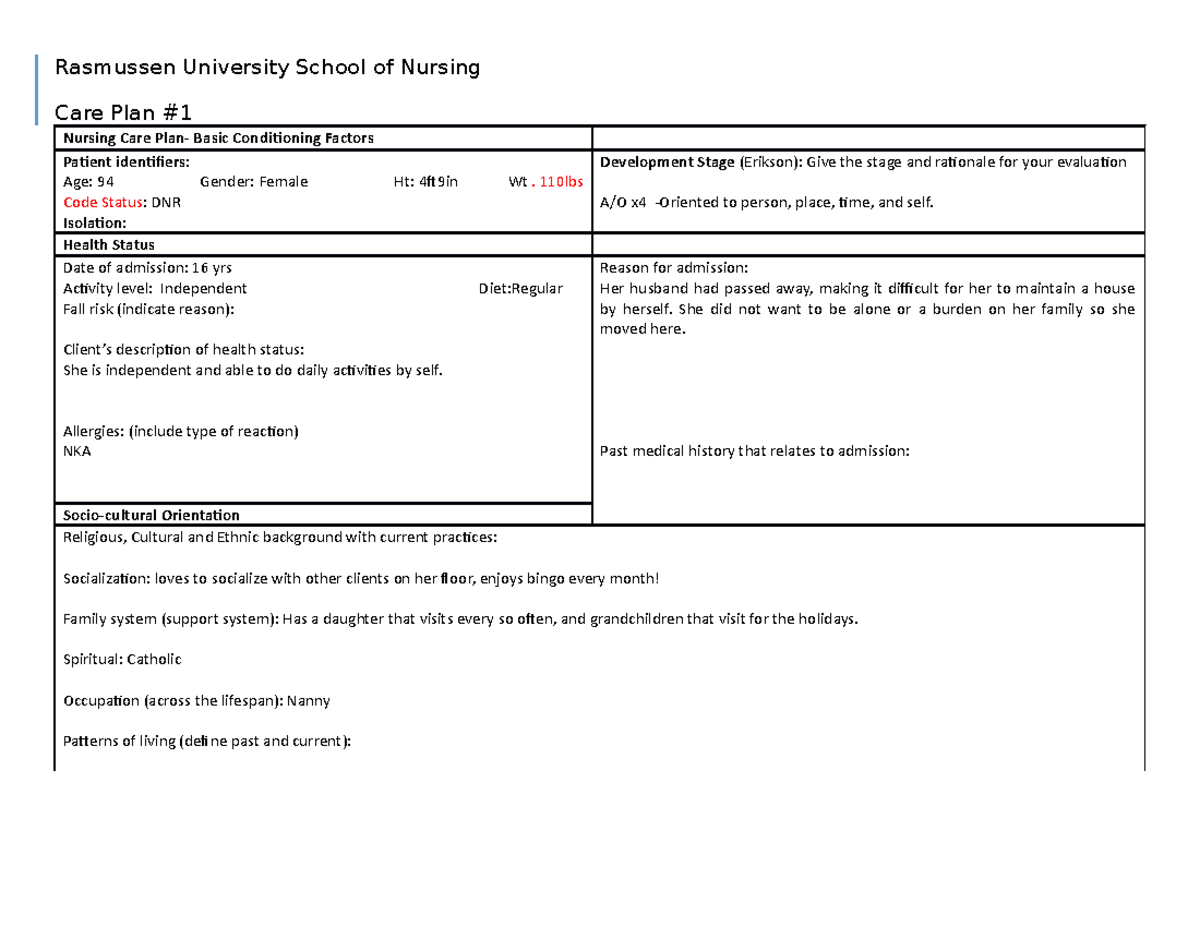 Care Plan Template - careplan - Care Plan Nursing Care Plan- Basic ...