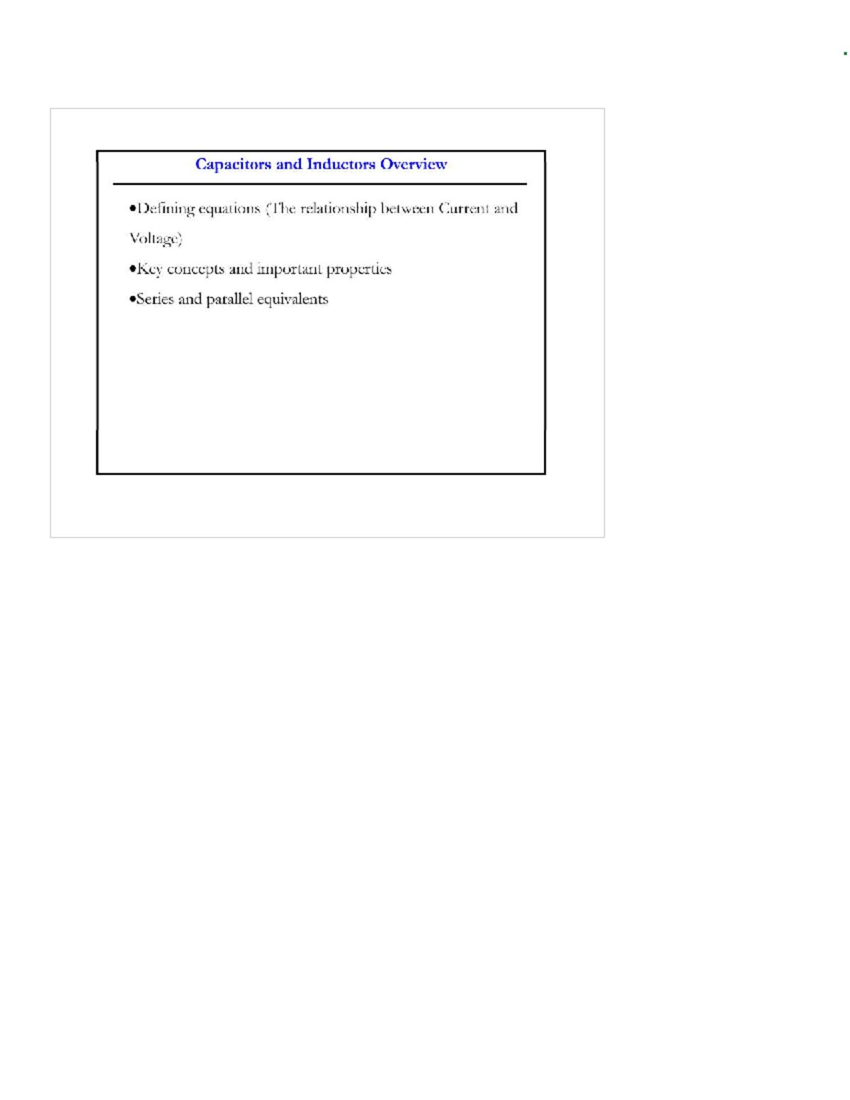 Capacitors - Lecture notes of ELE 202. - ELE 202 - Studocu