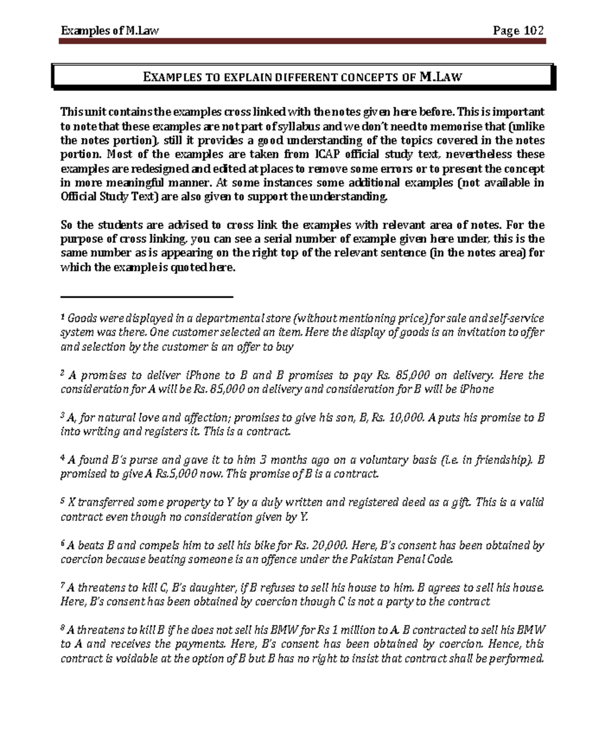 Examples used throughout book - EXAMPLES TO EXPLAIN DIFFERENT CONCEPTS ...