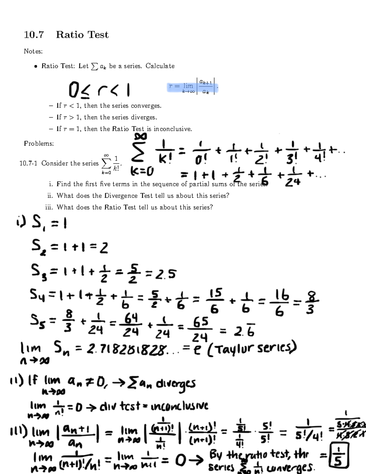 Ratio Test Lecture Notes 10 Ratio Test Notes Ratio Test Let Akbe ratio-test-lecture-notes-10-ratio-test-notes-ratio-test-let-akbe