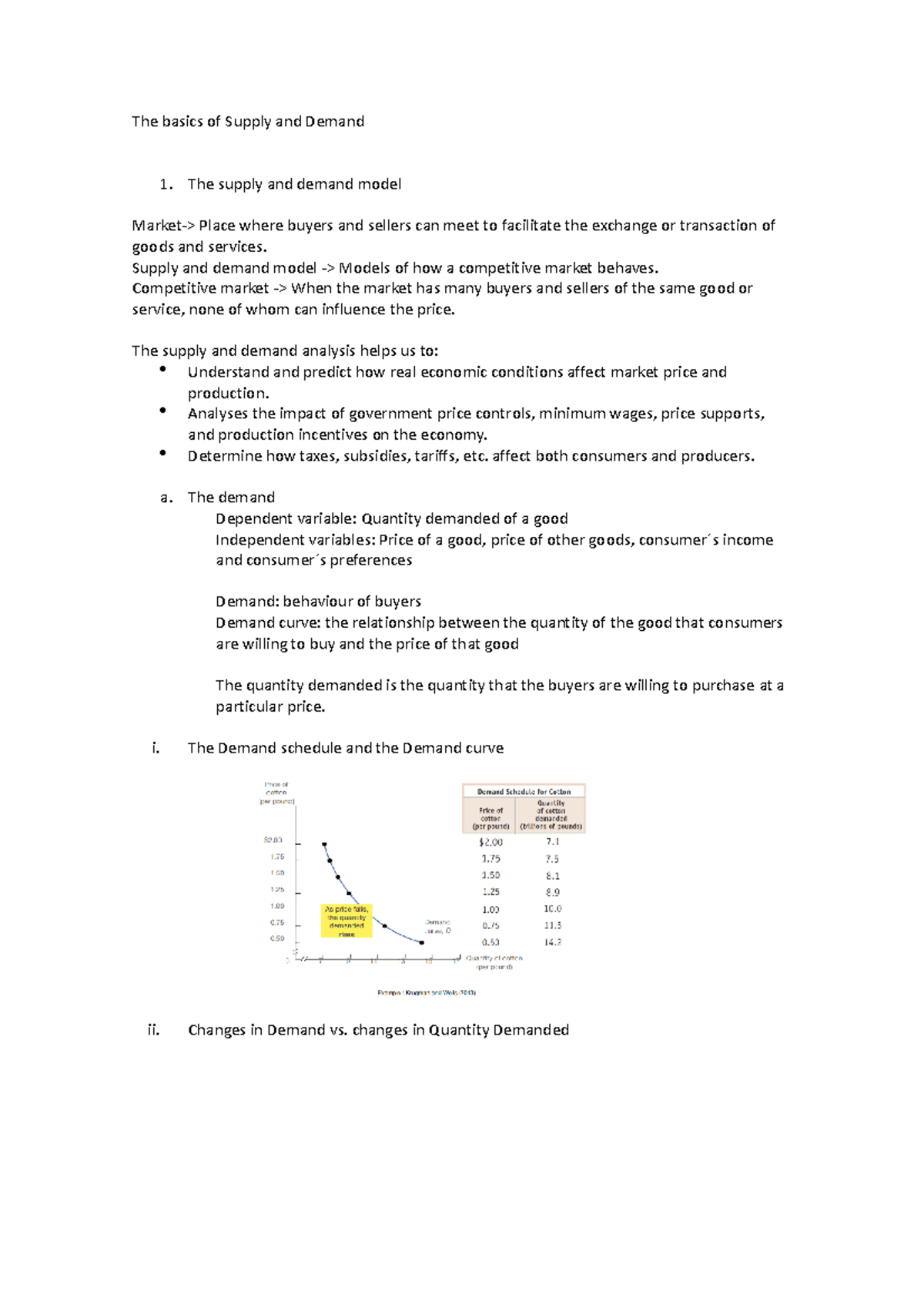 The basics of Supply and Demand - The supply and demand model Market ...