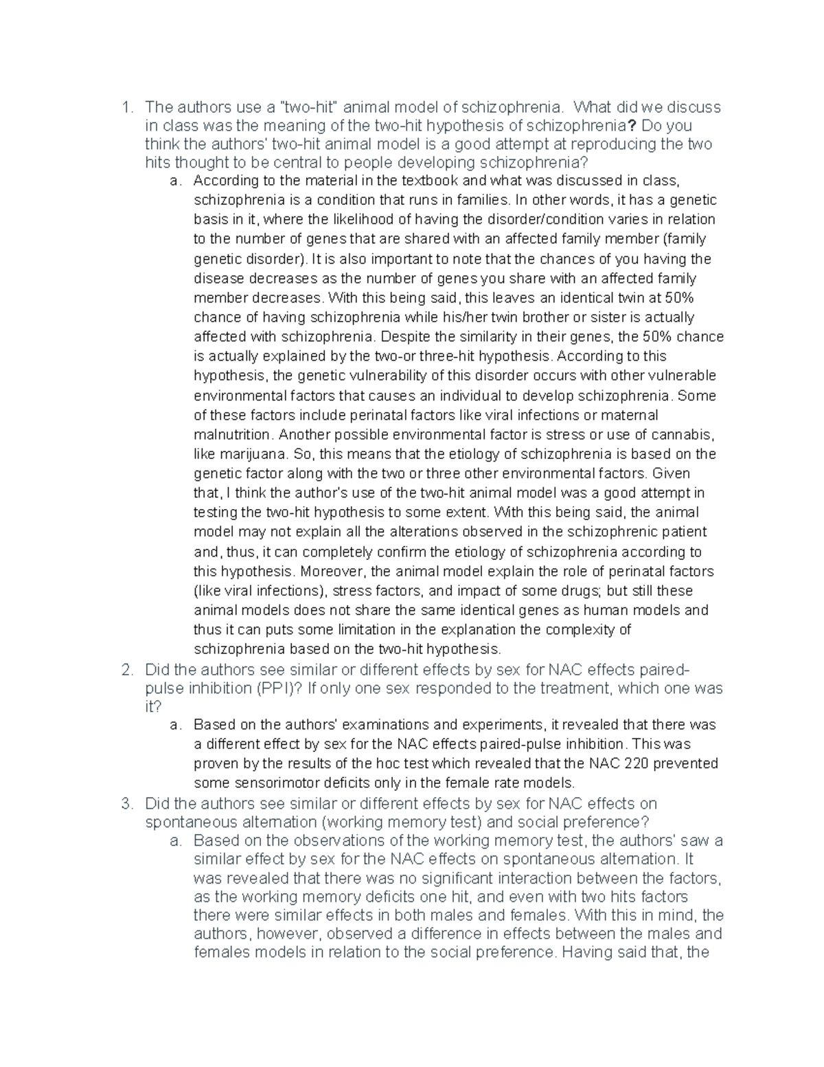 Article questions - jnkj - 1. The authors use a “two-hit” animal model ...