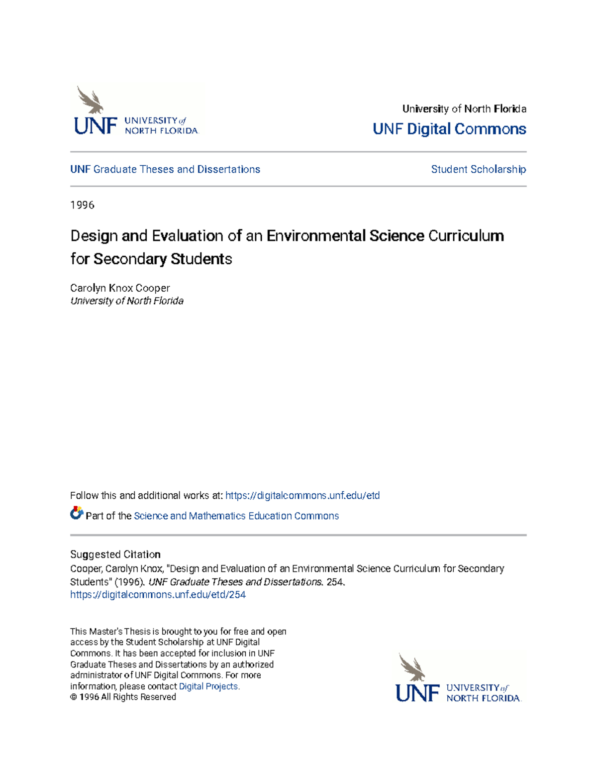 Design and Evaluation of an Environmental Science Curriculum for ...