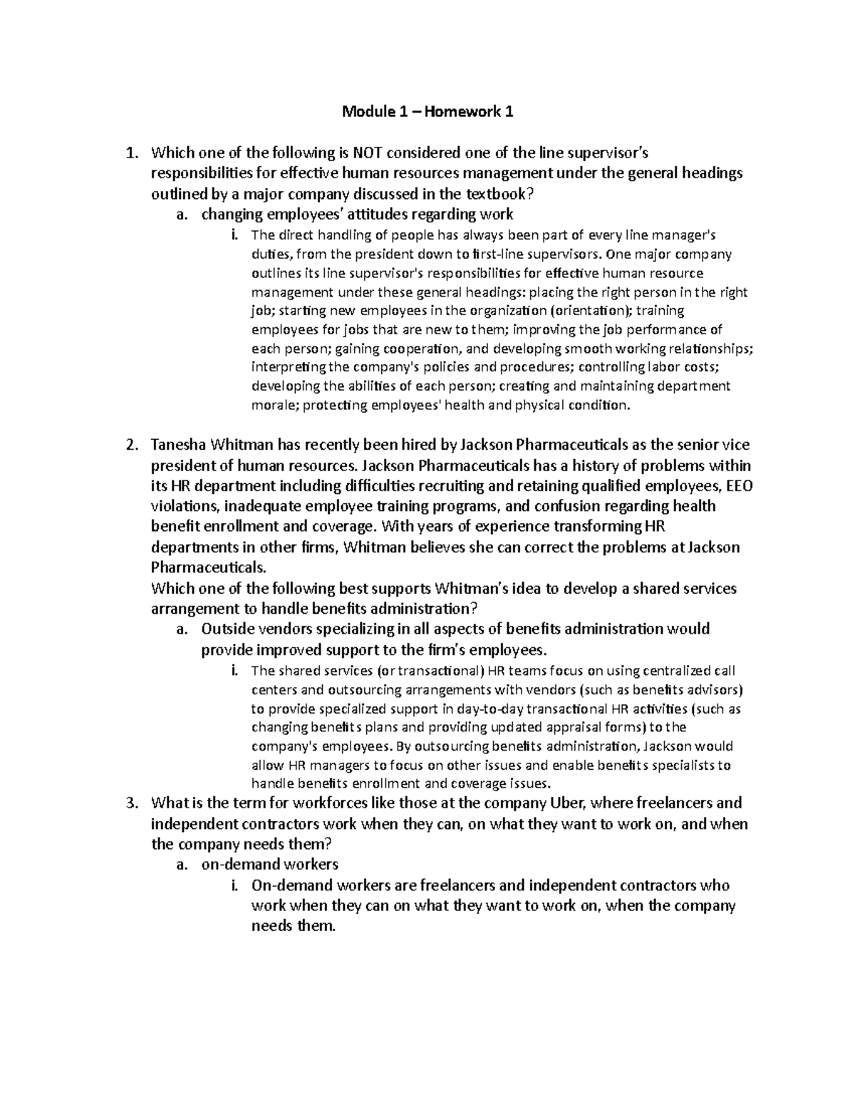 Module 1 - Homework 1 -Introduction to Human Resource Management ...