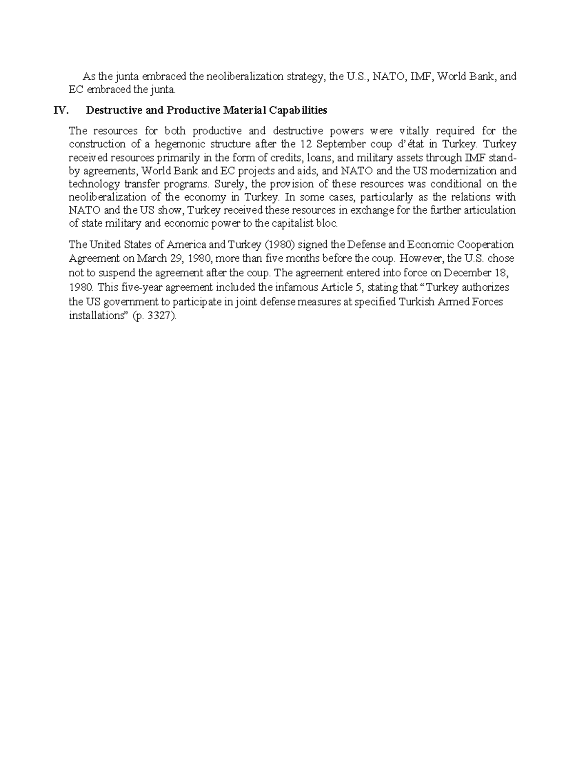 328 - essay on history - As the junta embraced the neoliberalization ...