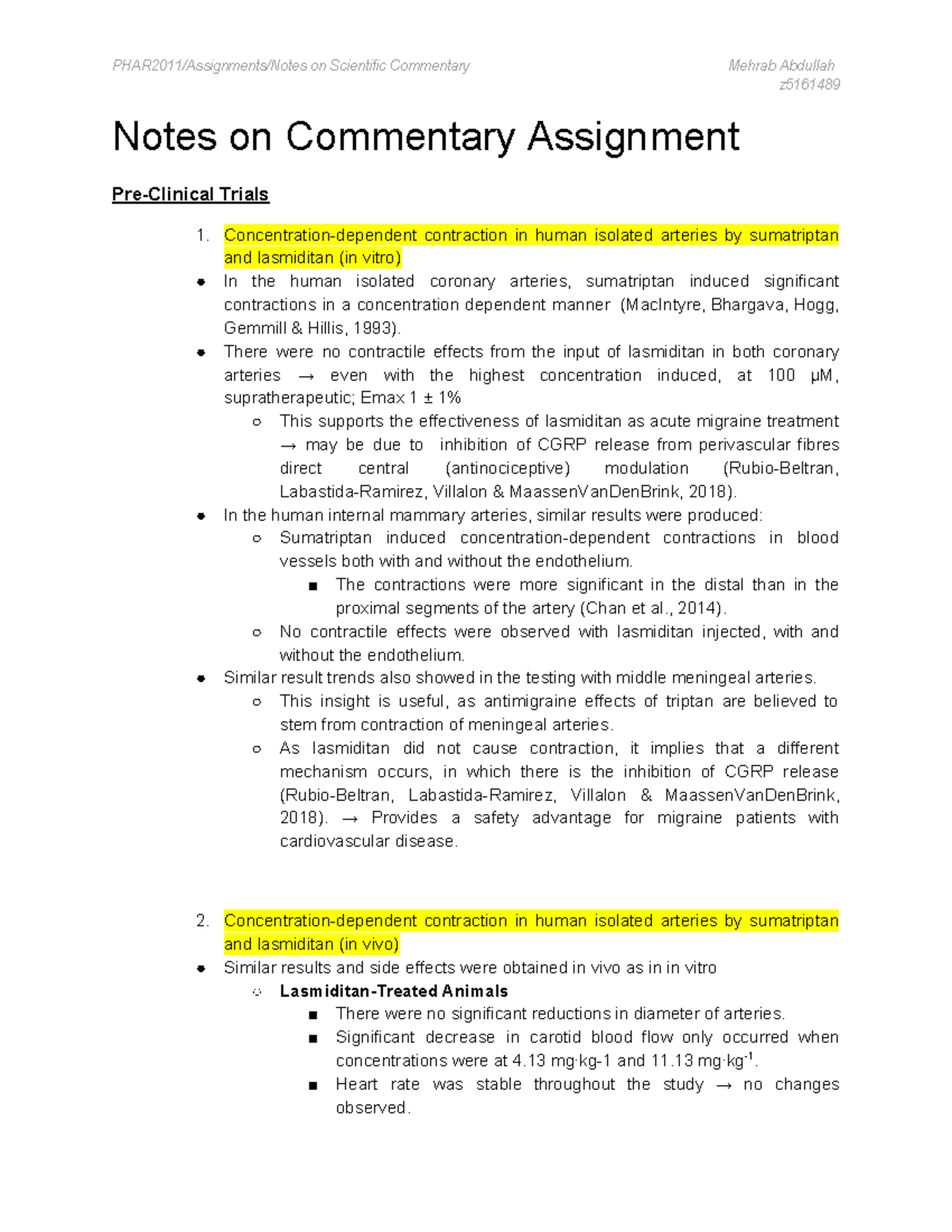 Notes on Commentary - PHAR2011/Assignments/Notes on Scientific ...