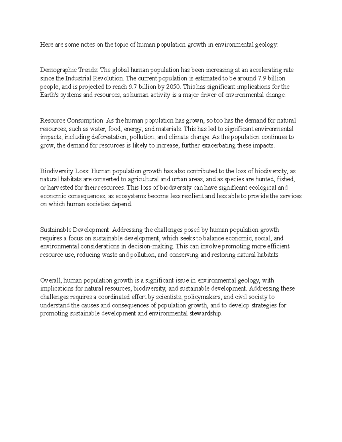 G4 - Notes about human population growth in environmental geology ...