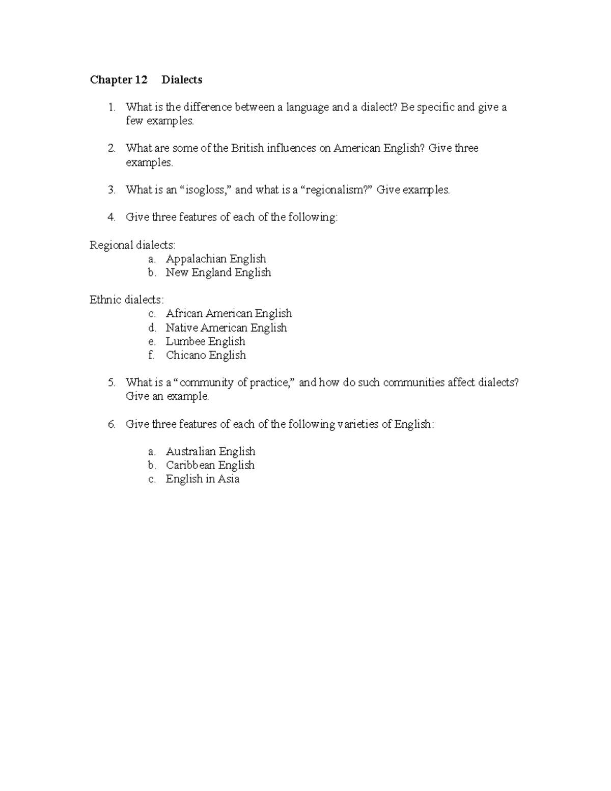 Chapter 12 Dialects asdf ads adfsa asd asdf adf ads - Chapter 12 ...