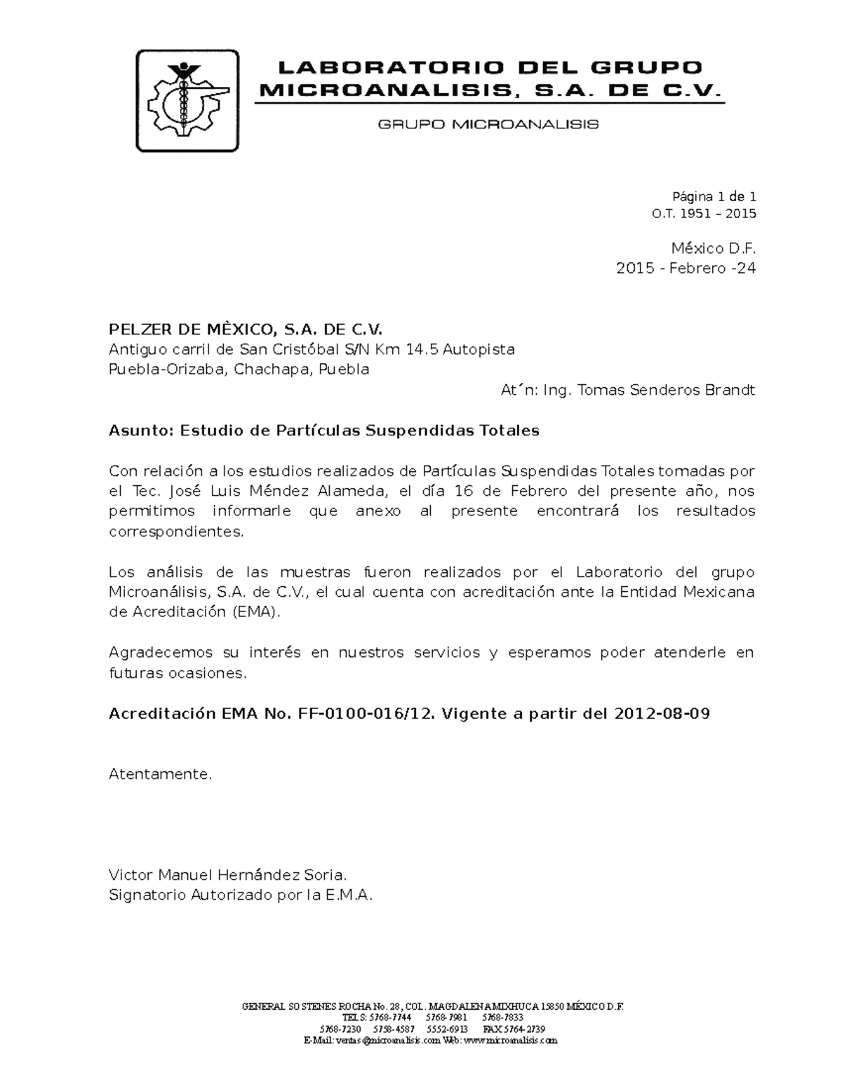 Pelzer isocinetico 2014 .1 microecol - Página 1 de 1 O. 1951 – 2015 ...