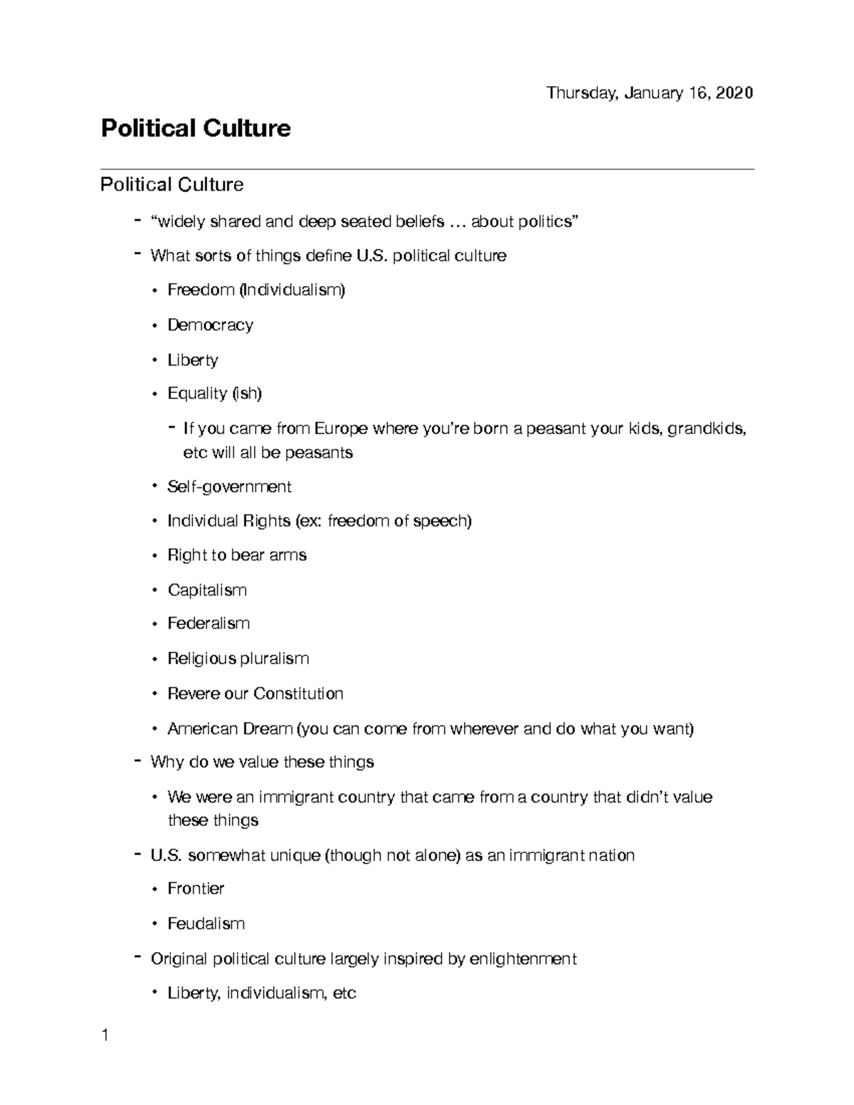 American National Government Political Culture - Political Culture ...