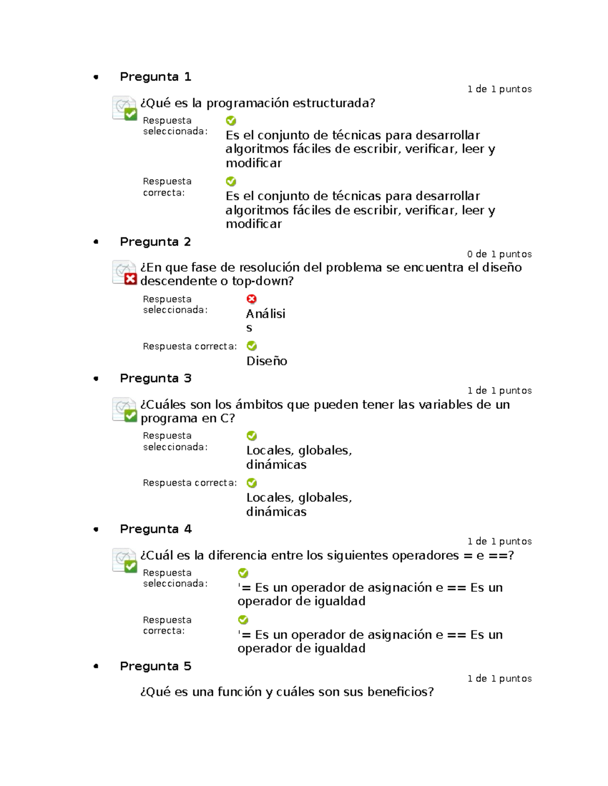 ¿Cuál es el resultado de la siguiente función: void Funcion1(void ...