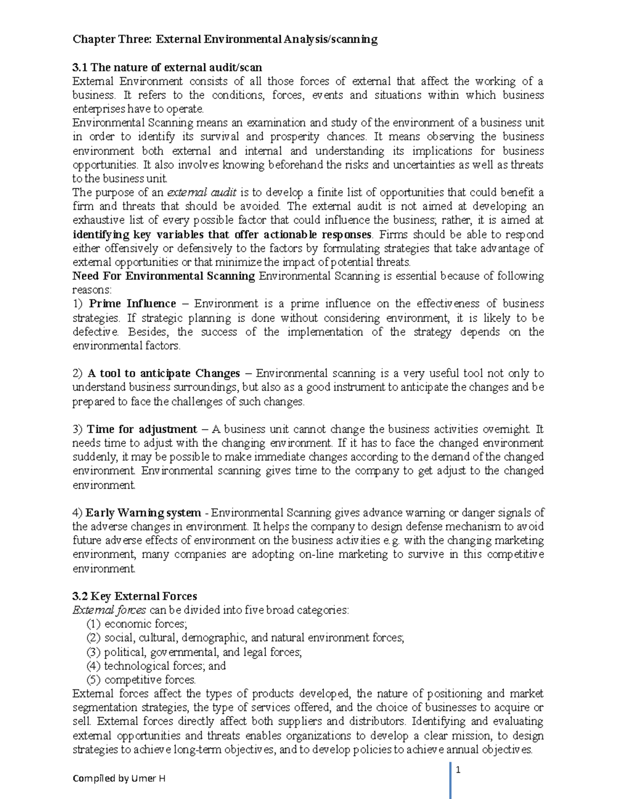 Ch 3 external envt anaysis for student 0 - Chapter Three: External Environmental Analysis ...