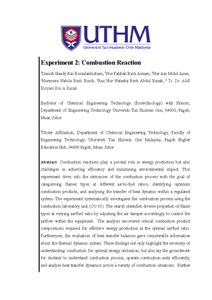 Final Exam Thermodynamic and Solution - UTHM - Studocu