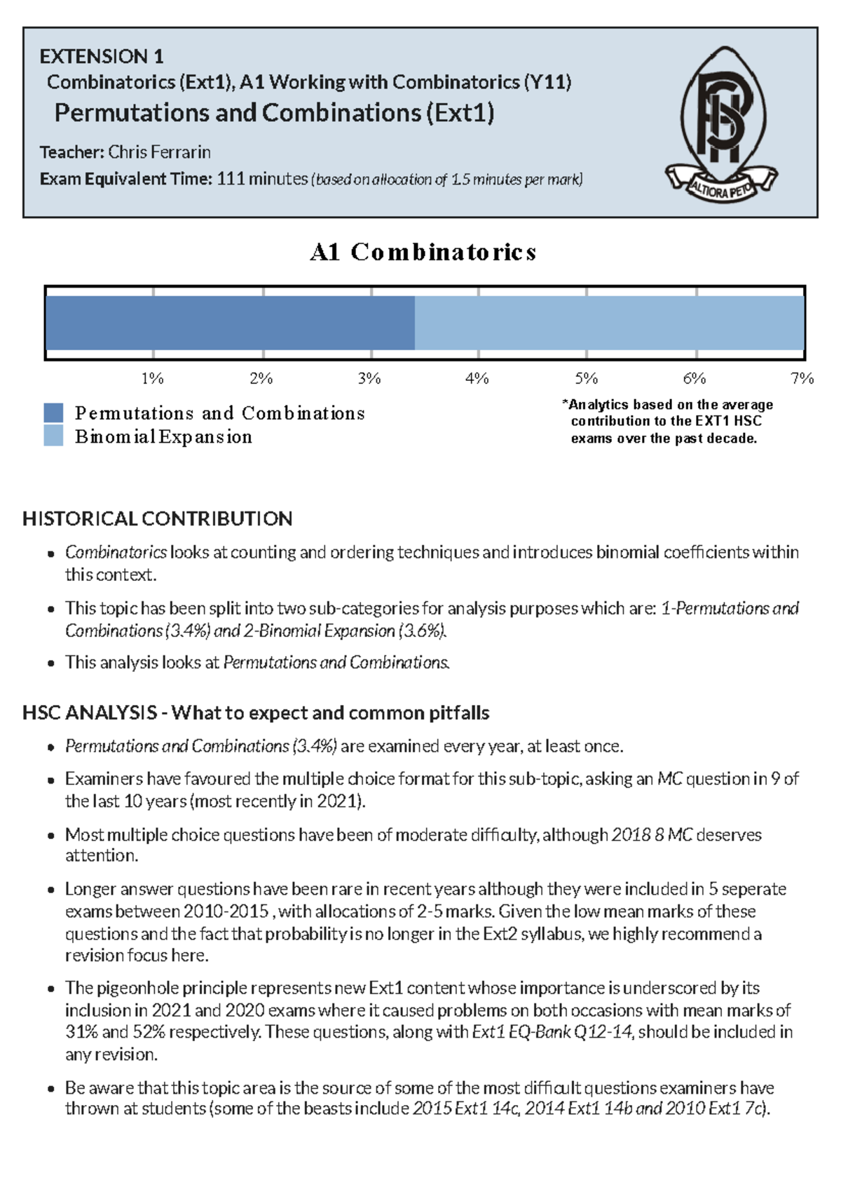 X - HSC Qs - Combinatorics - EXTENSION 1 Combinatorics (Ext1), A1 Working with Combinatorics ...