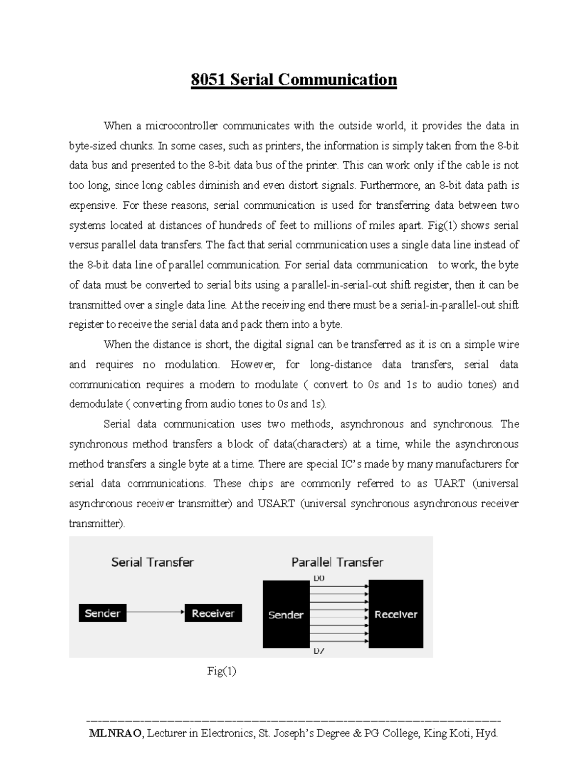 Serial- Communication - 8051 Serial Communication When a ...