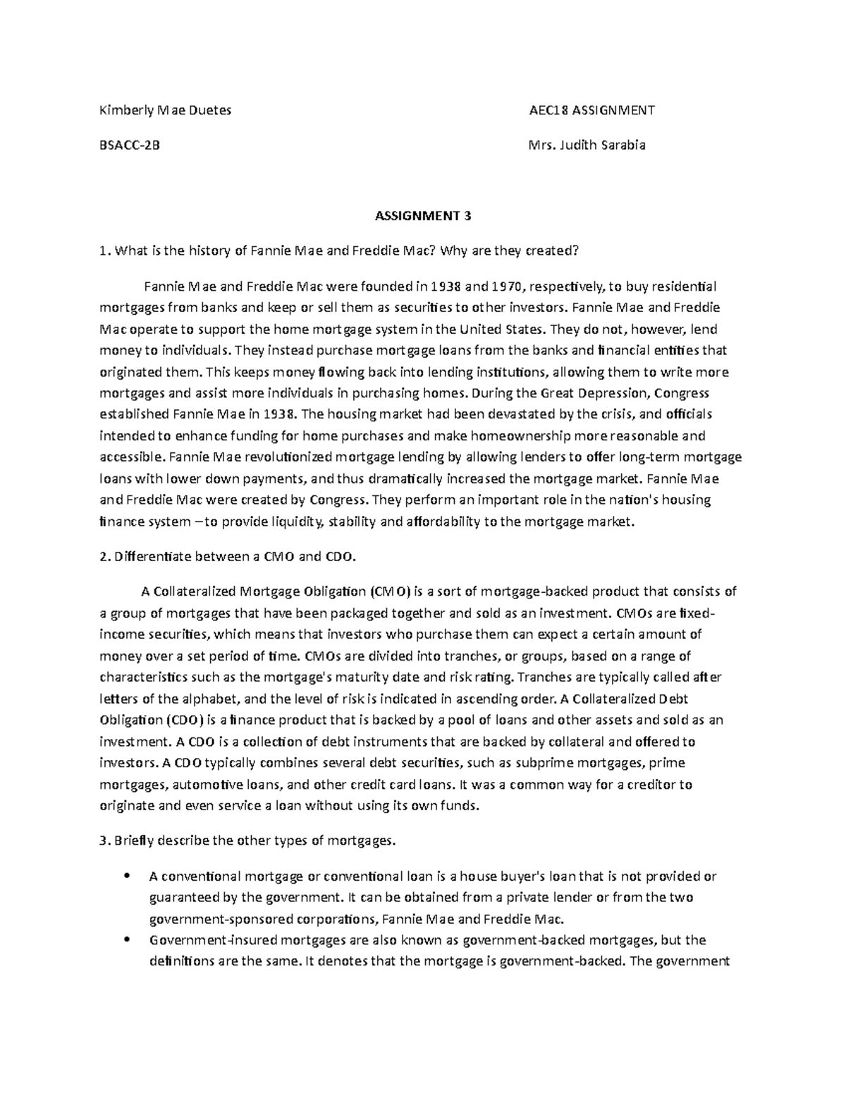 Assignment 3 Finmar - Kimberly Mae Duetes AEC18 ASSIGNMENT BSACC-2B Mrs ...