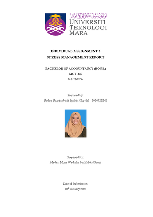 Individual Assignment MGT430 Case Study - FACULTY OF ACCOUNTANCY ...